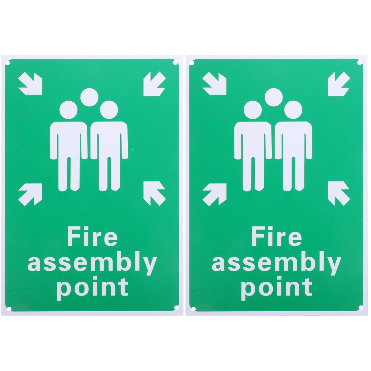 OUNONA 2pcs Emergency Assembly Point Sign PVC Board Sign Operational ...