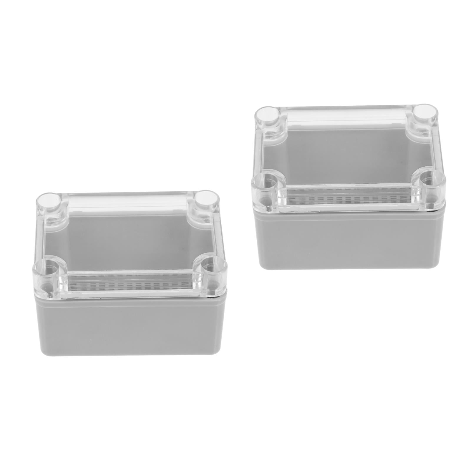 OUNONA 2pcs Enclosure Outdoor Abs Junction Box With Transparent Lid Cover Waterproof Project ...