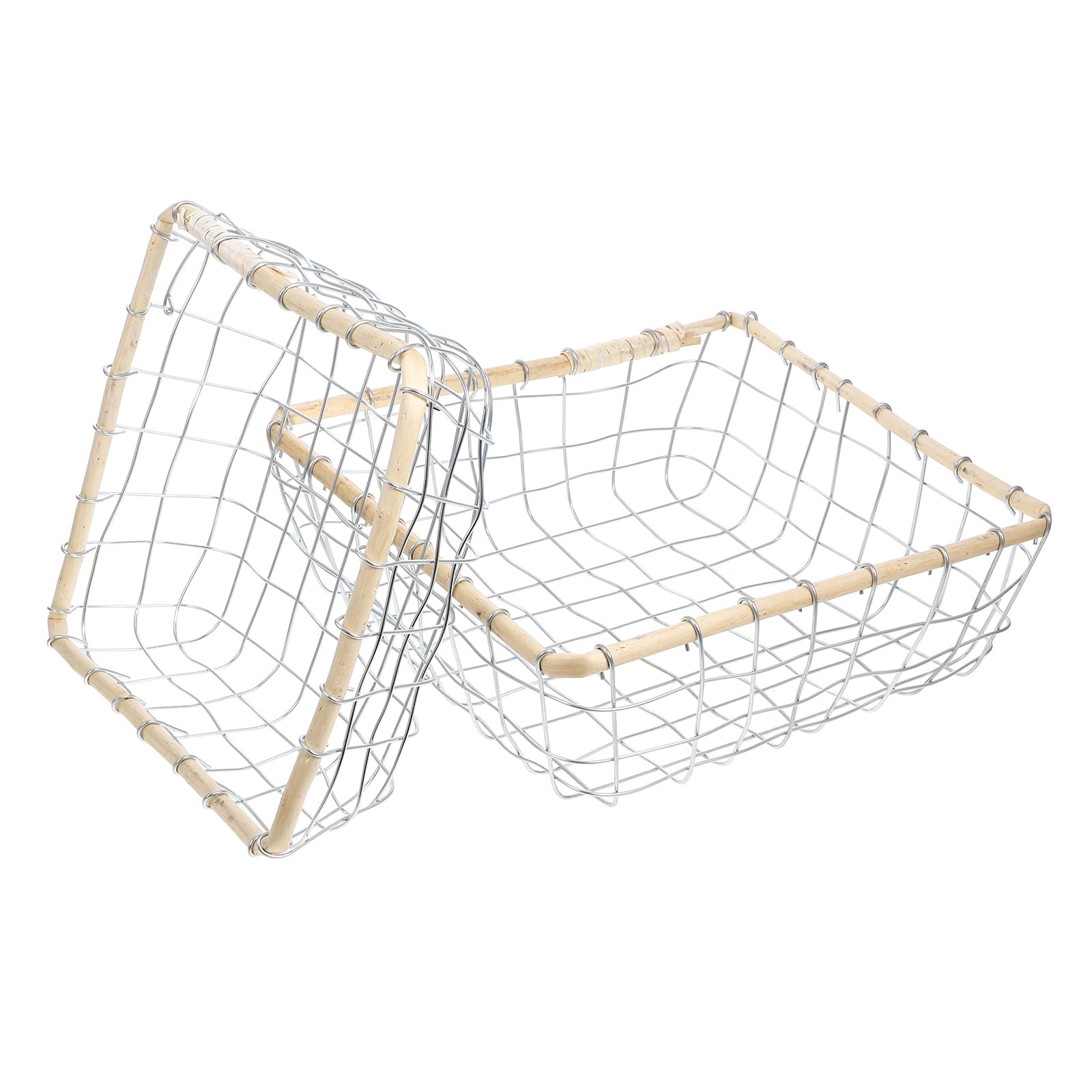 OUNONA 2pcs Farmhouse Metal Basket Convenient Farmhouse Metal Basket ...