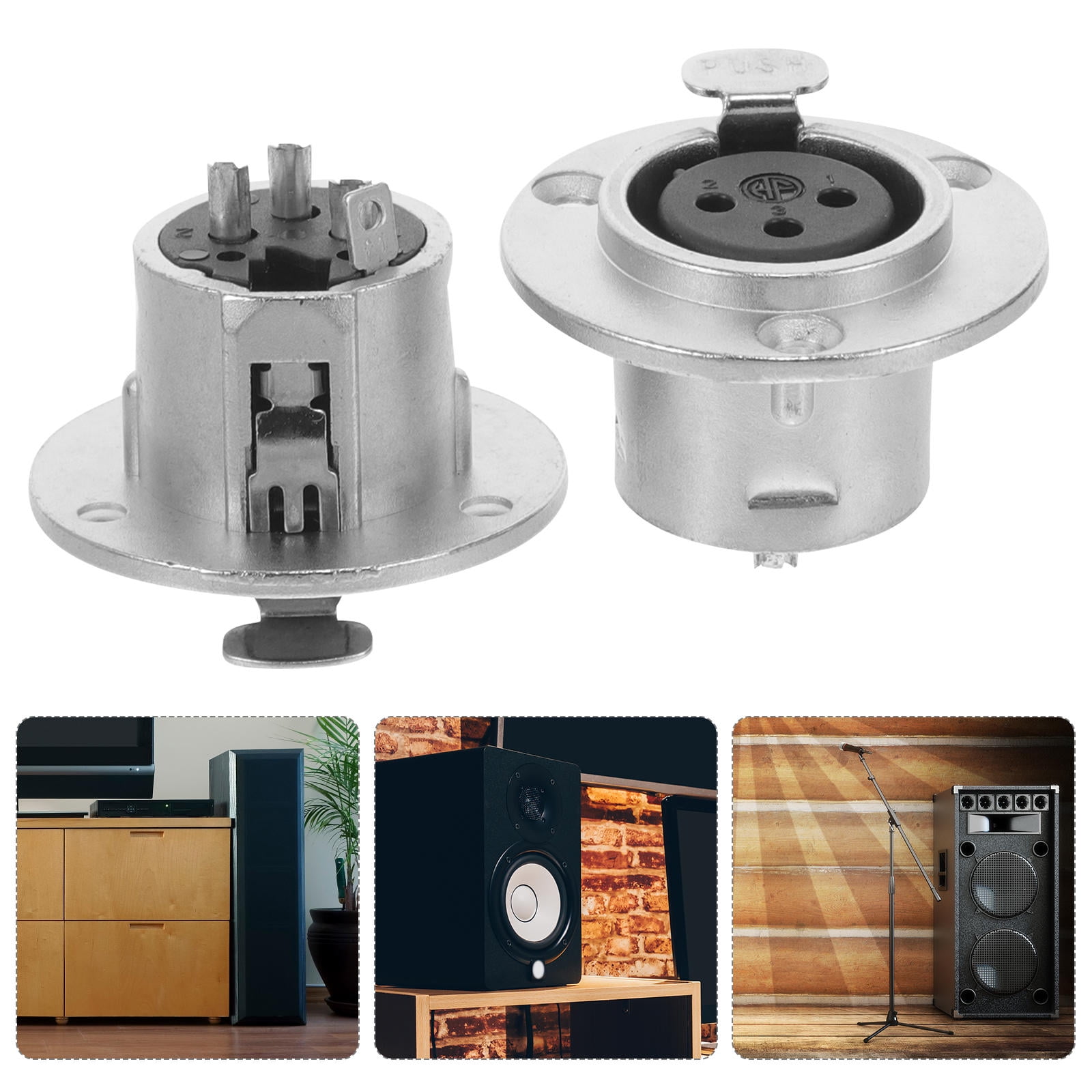 OUNONA 2pcs Female Panel Connector Audio Speaker Female Jack Sockets 3 ...