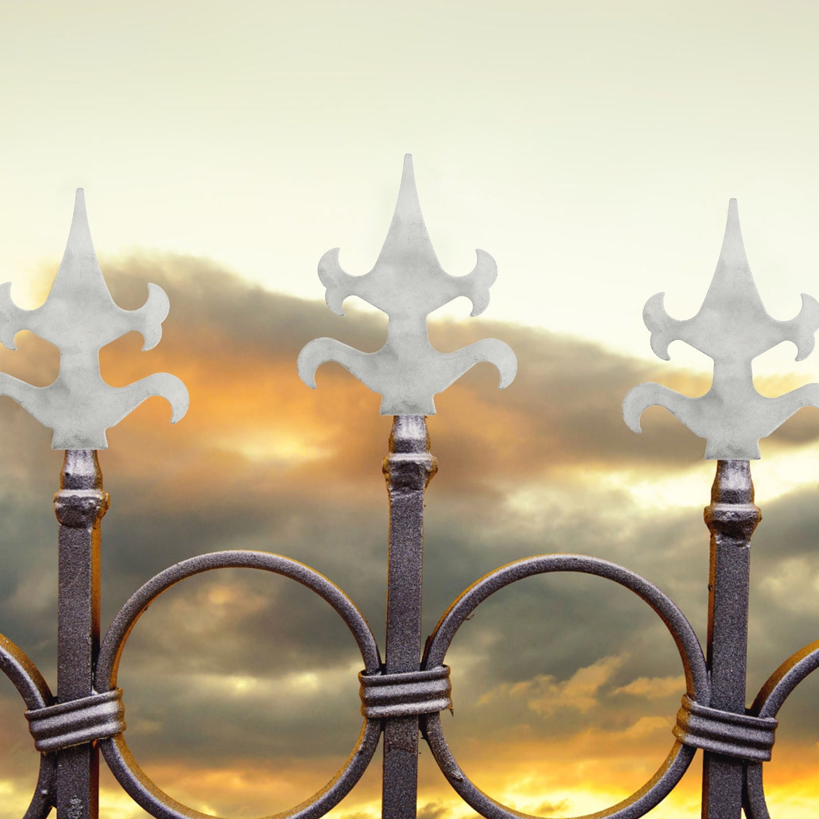 OUNONA 2pcs Fence Iron Finials Fence Post Finials Metal Gate Finials ...