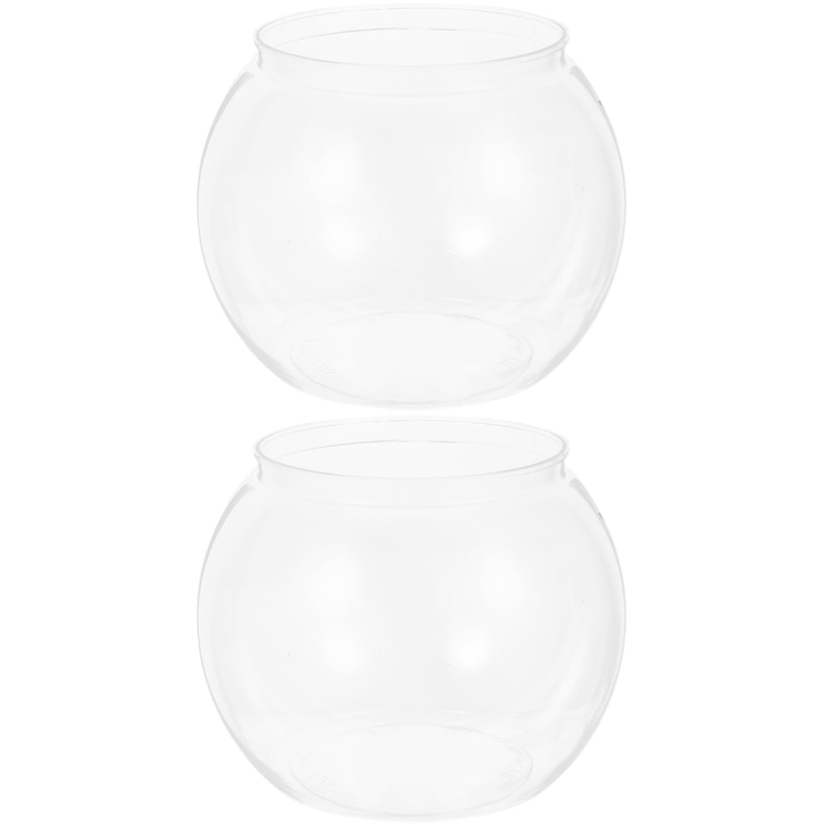 OUNONA 2pcs Fish Bowl Plastic Transparent Small Fish Bowl Desktop Clear ...