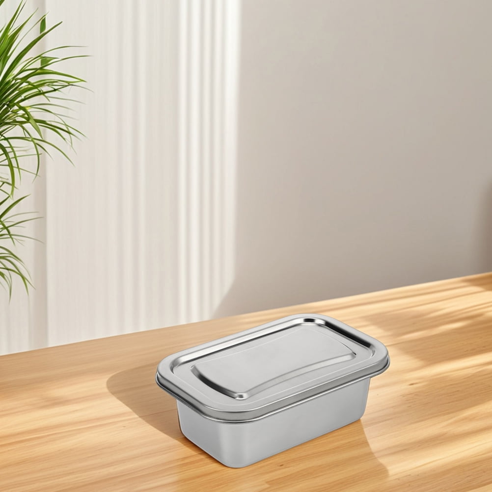 OUNONA 2pcs Freezer Stainless Steel Container Ice Cream Storage Box ...