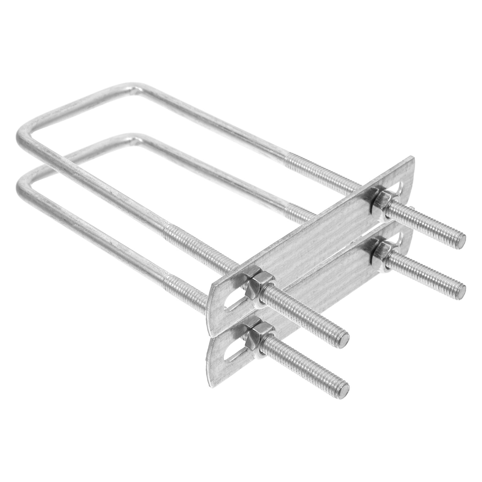 OUNONA 2pcs Galvanized Carbon Steel Hardened Square U Bolt Pipe Clamp ...