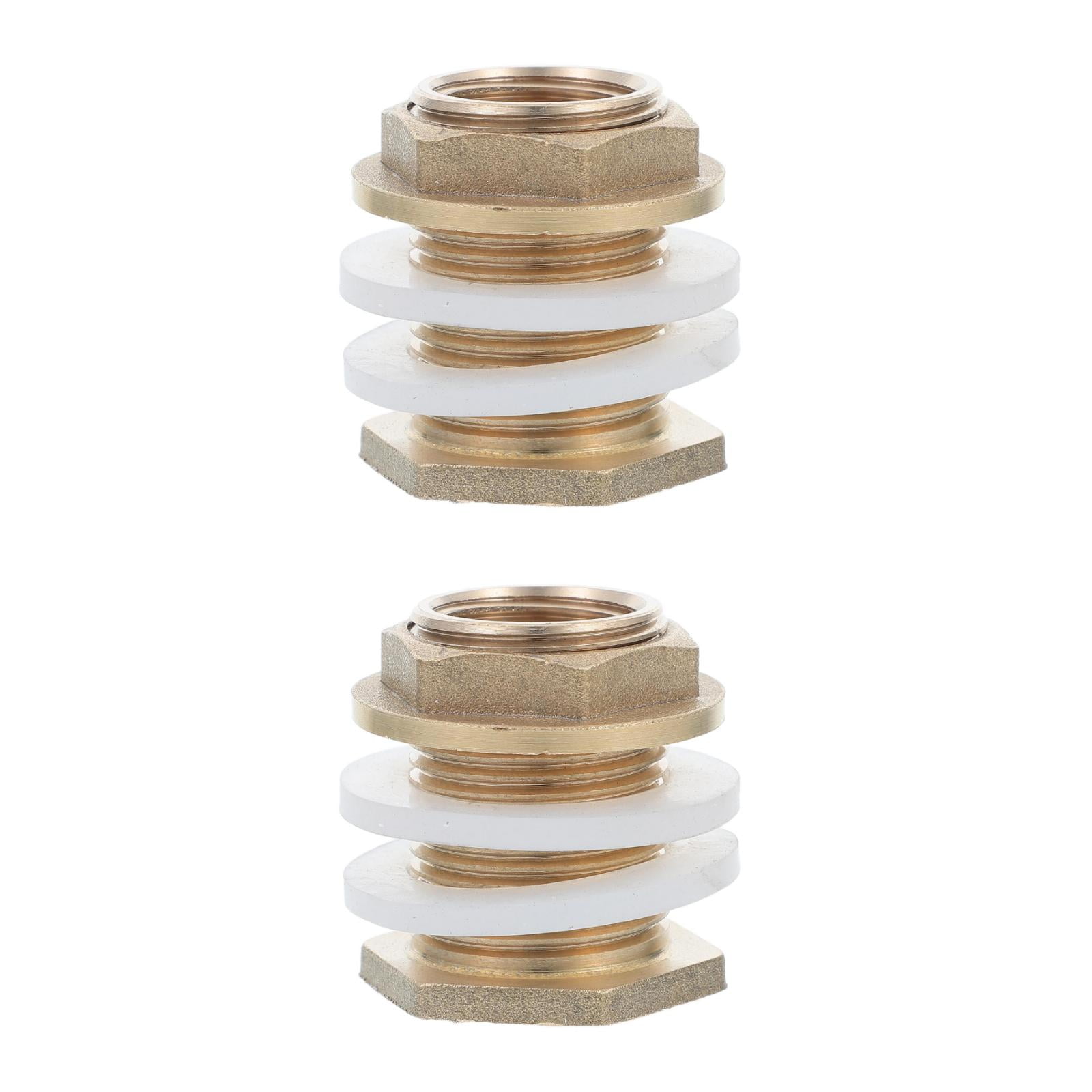 OUNONA OUNONA 2pcs Garden Hose Cap Brass Bulkhead Fitting for Water ...