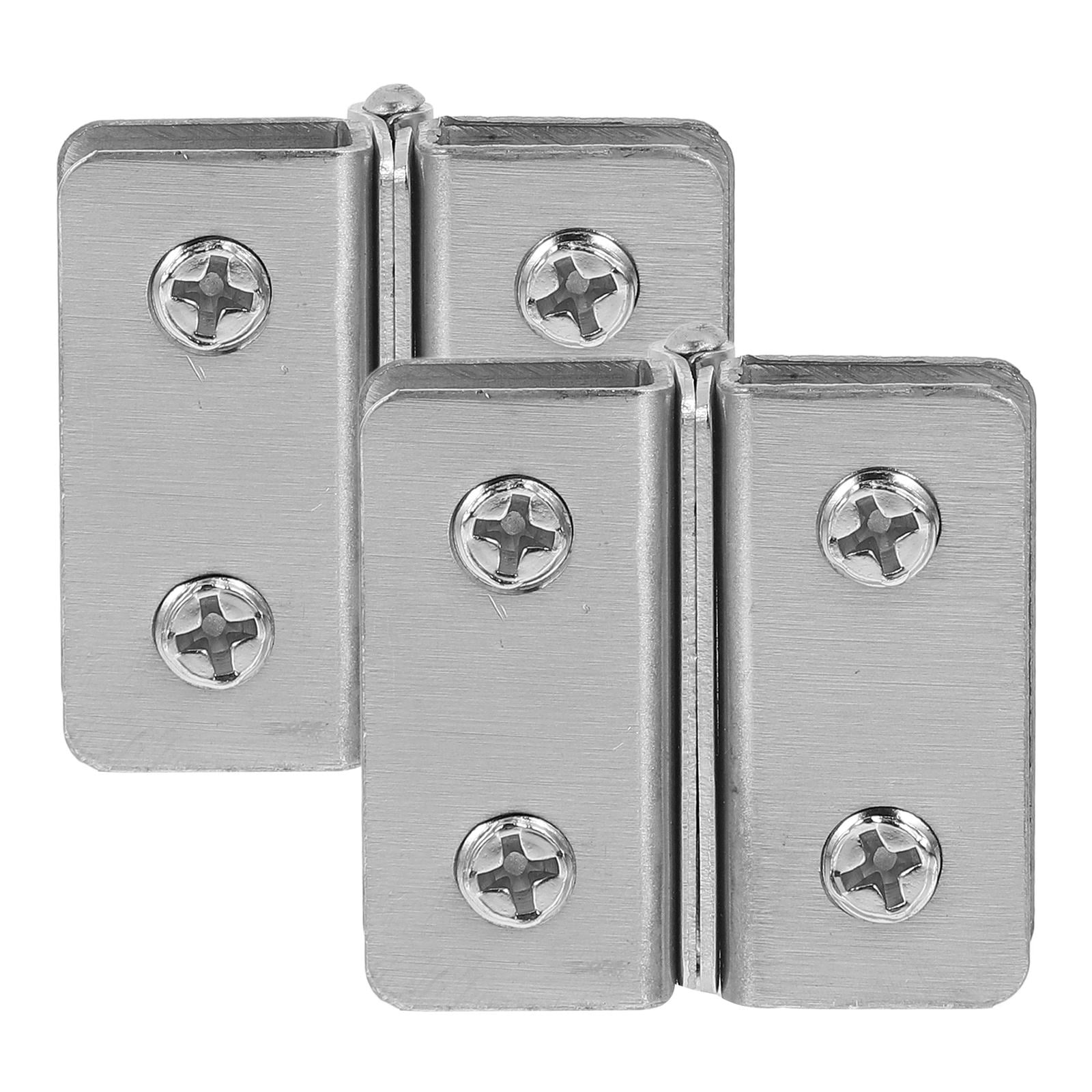 OUNONA 2pcs Adjustable Glass Door Hinges Stainless Steel Double Clamp ...