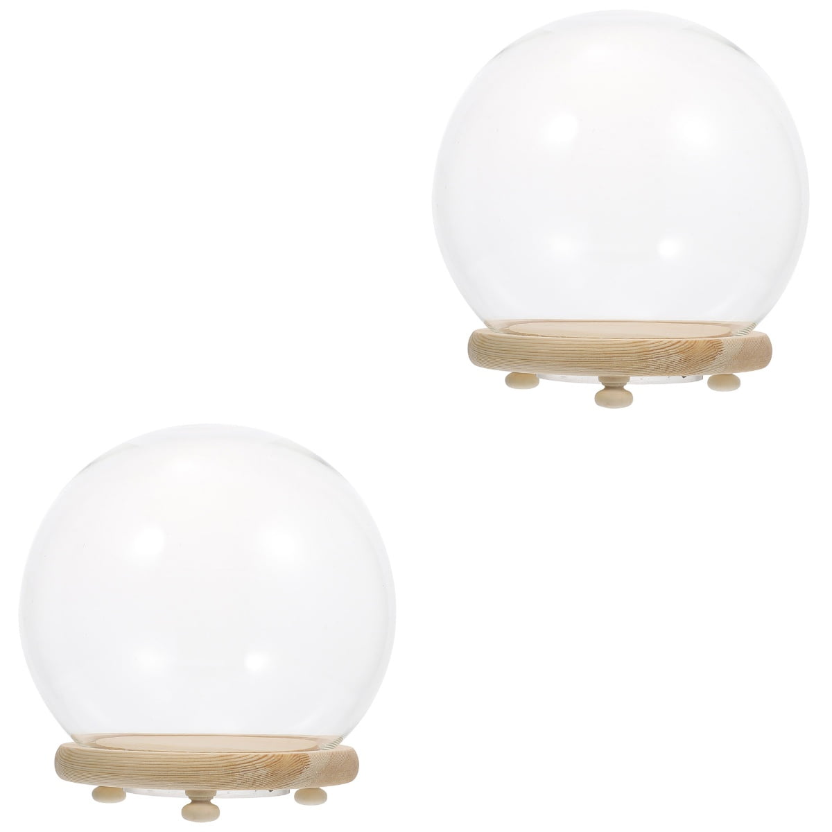 OUNONA 2pcs Glass Micro Landscape Display Dome with Luminous Base ...