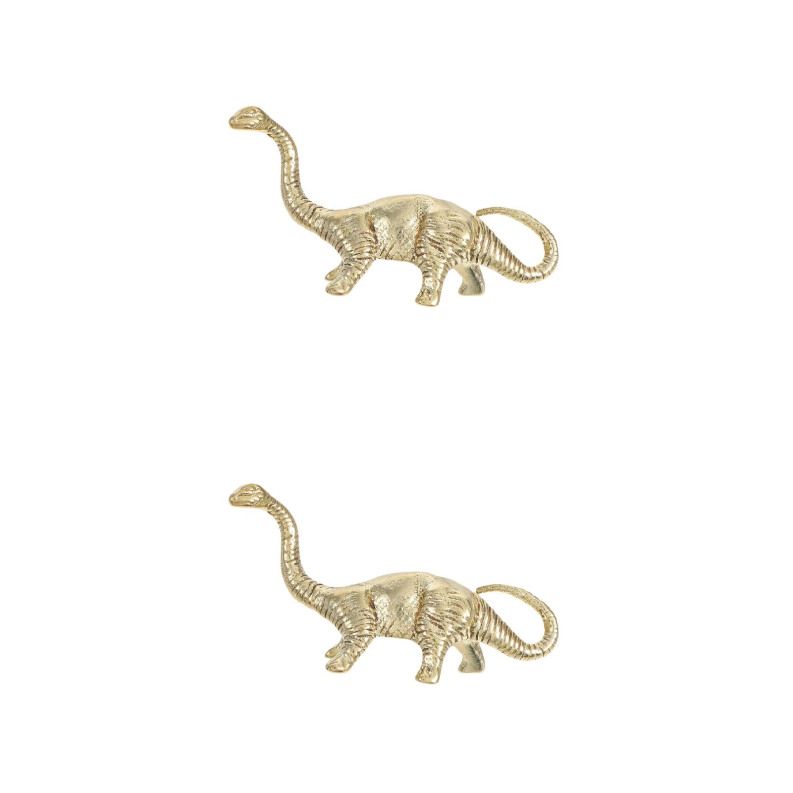 OUNONA 2pcs Gold Dinosaur Knobs For Dresser Decorative Brass Pull ...