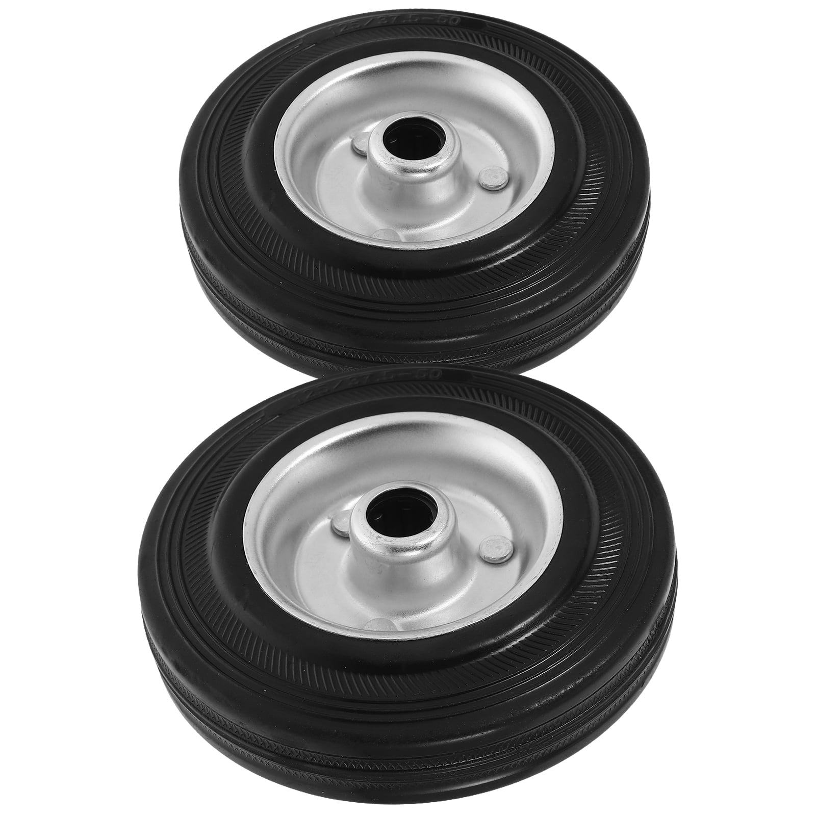 OUNONA 2pcs Hand Cart Wheels Replacement Rubber Tire For Rolling ...