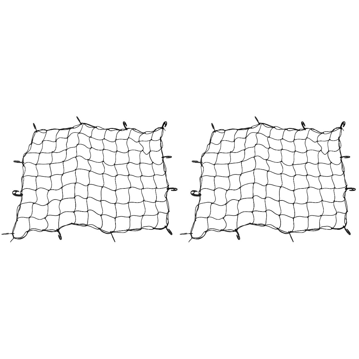OUNONA 2pcs Heavy Duty Stretchable Latex Bungee Cargo Net 120*90cm Car Roof Netting with 12pcs ...