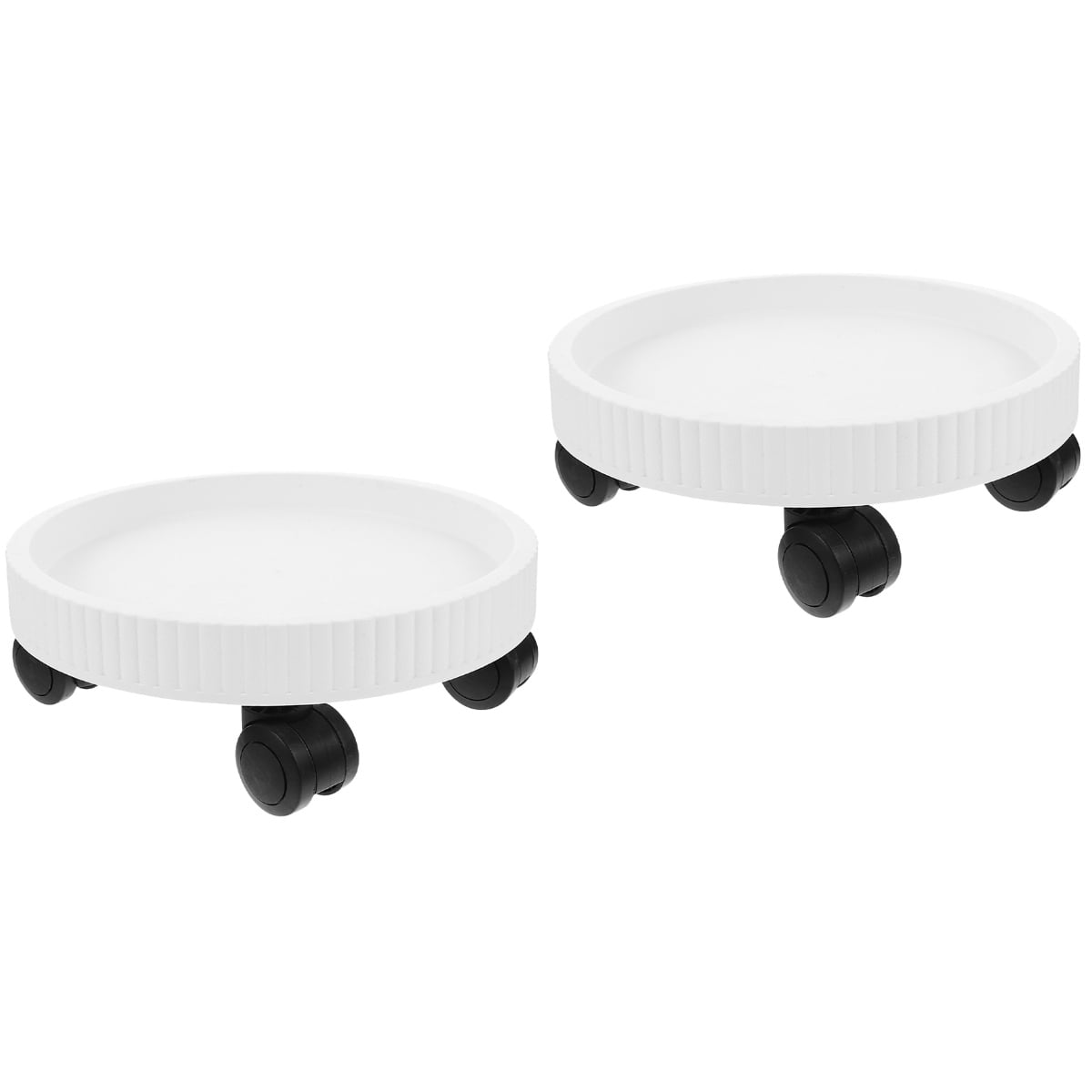 OUNONA 2pcs Indoor Planter Plate Plant Stand with wheels Movable Plant ...