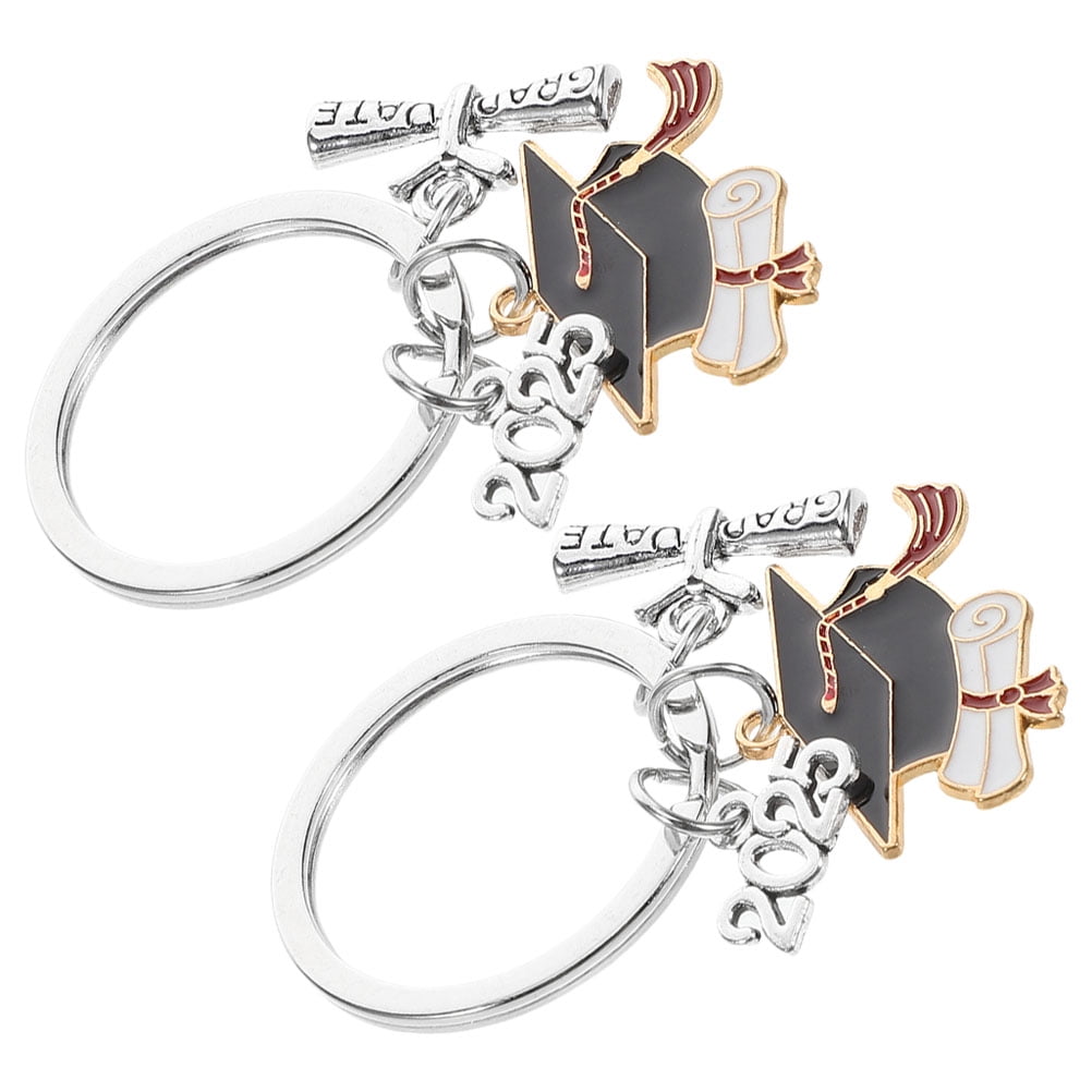 OUNONA 2pcs Inspirational Graduation Keychain Funny Graduation Keyring ...