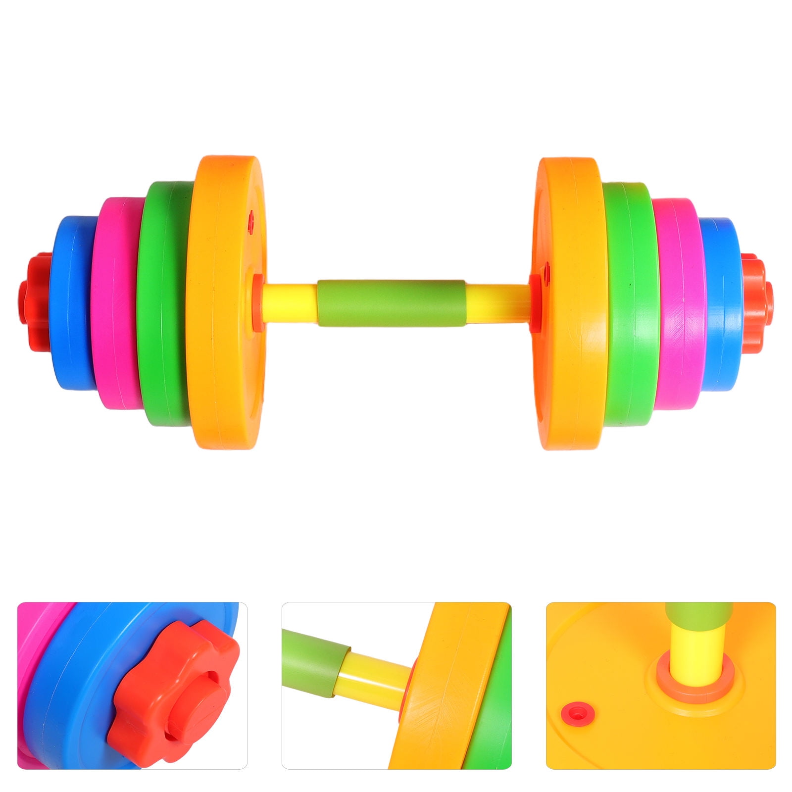 OUNONA 2pcs Kids Exercise Weight Set Adjustable Dumbbell Barbell ...
