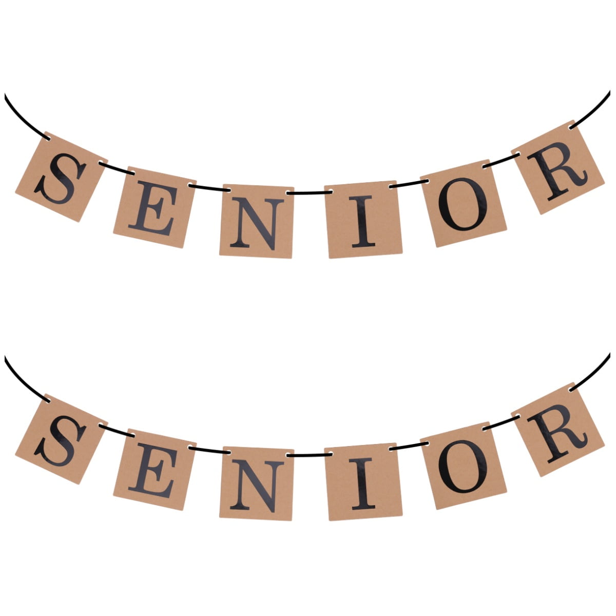 OUNONA 2pcs Kraft Paper Banner with SENIOR Letters Hanging Pennant ...