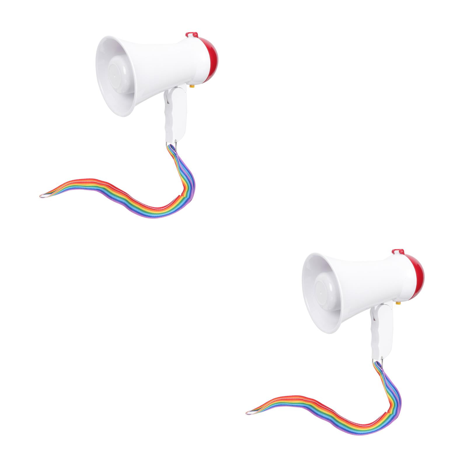 OUNONA 2pcs Loud Megaphone Noise Maker Voice Amplifier with Rainbow ...