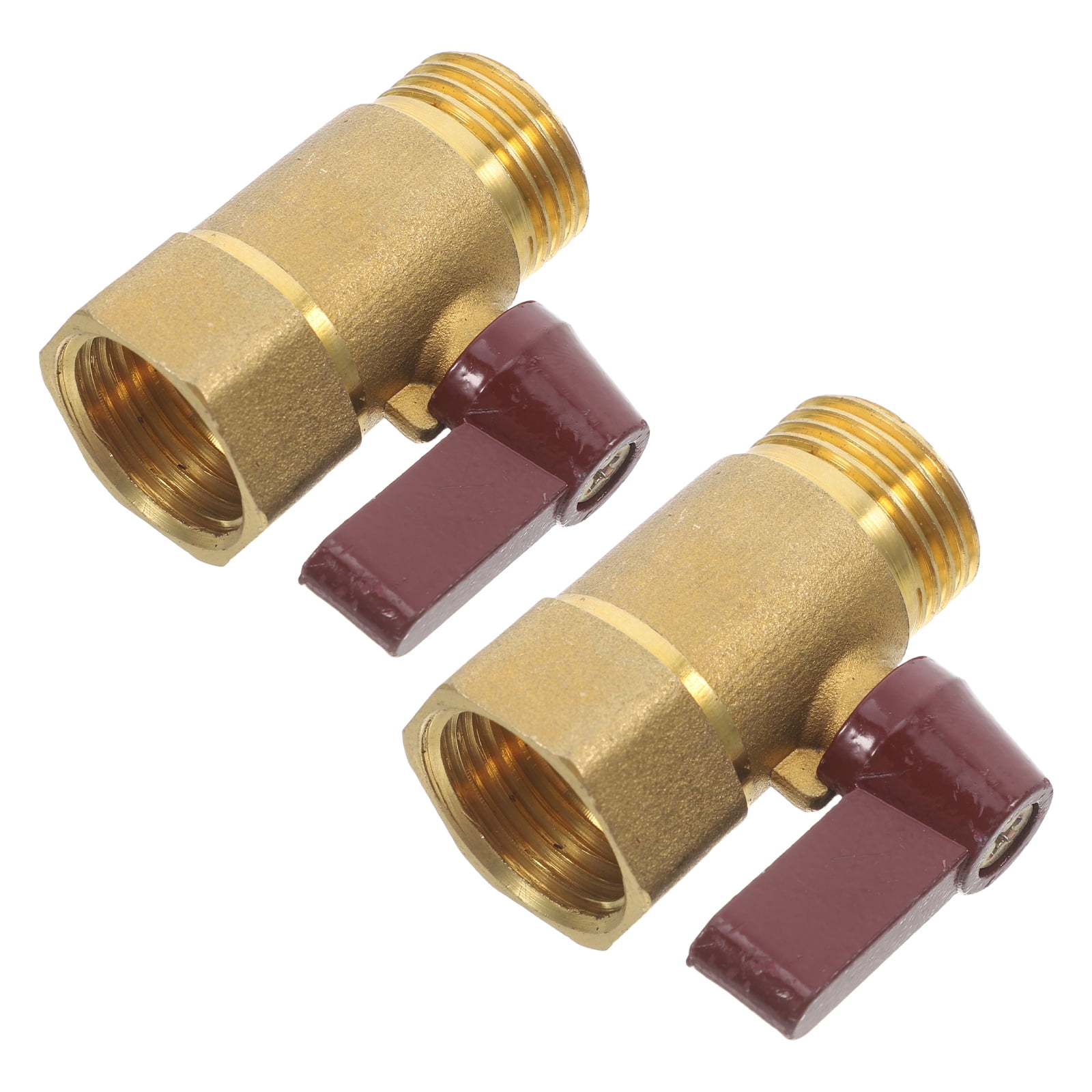 OUNONA 2pcs Metal Ball Valve 1/2 Dn15 Internal External Thread Gas Shut ...