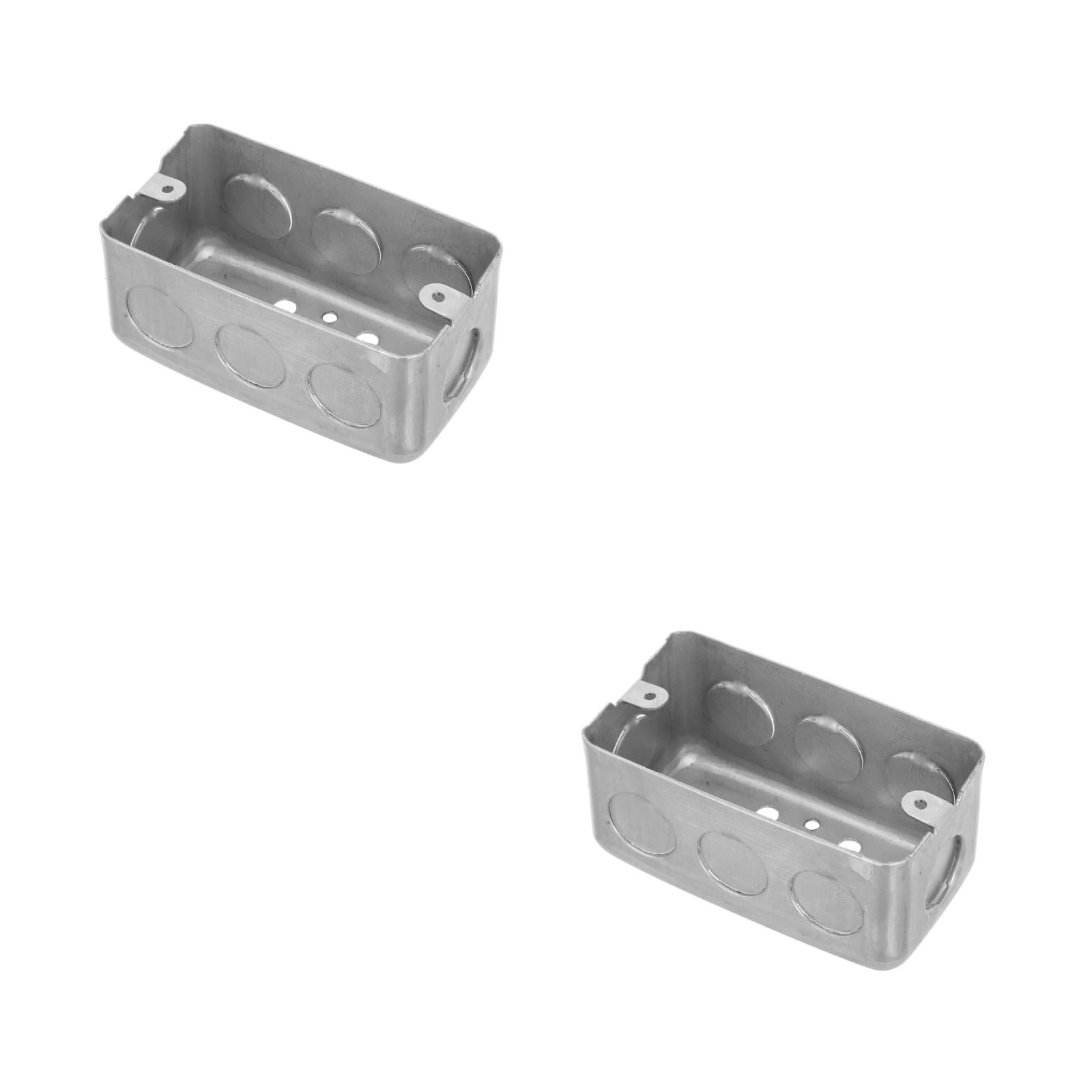 OUNONA 2pcs Metal Electrical Box Single Gang Electrical Box Deep ...