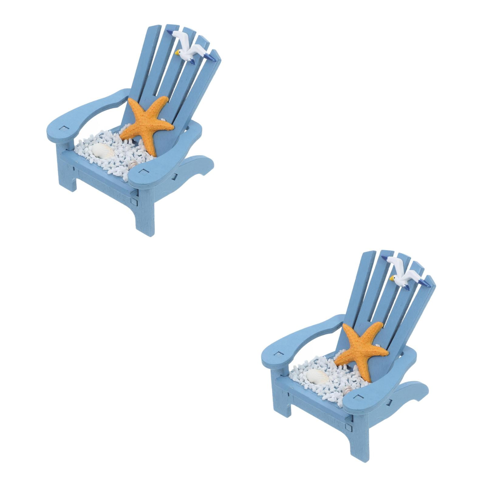 OUNONA 2pcs Mini Beach Chair Dollhouse Miniatures Accessory Miniature ...