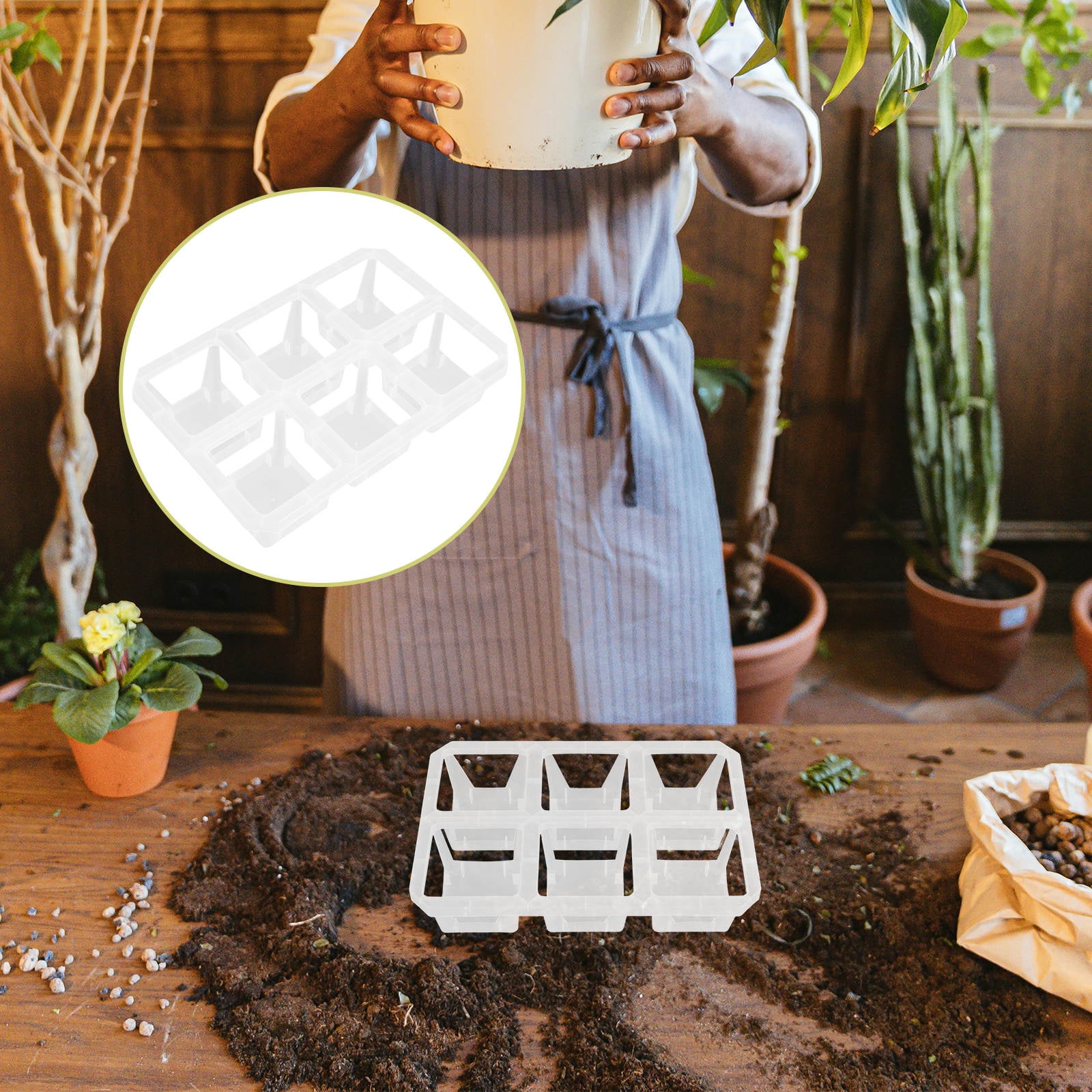 OUNONA 2pcs Orchid Plastic Root Control Pots With 6 Grid Flower Pot ...