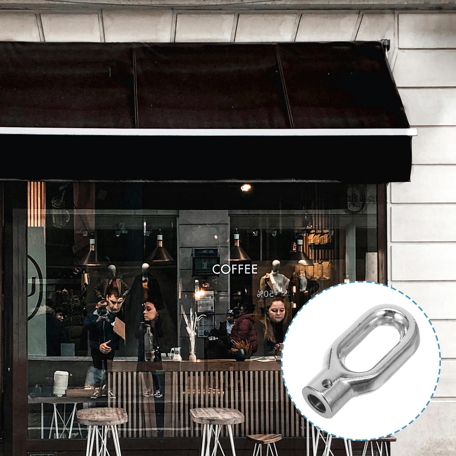 OUNONA Silver Awning Hooks for Hanging Use with Fine Workmanship 2 Pcs ...