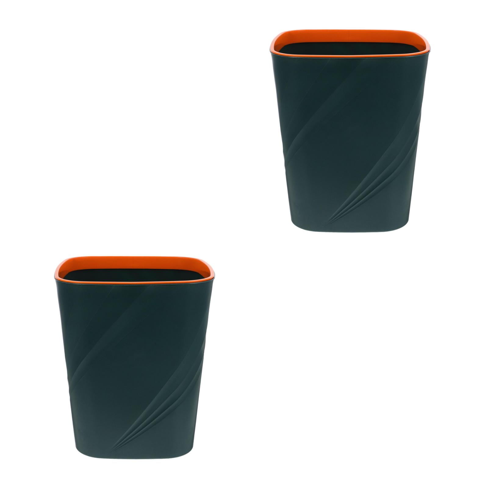 OUNONA 2pcs Plastic Trash Green Garbage Bin Large Wastebasket Trash ...