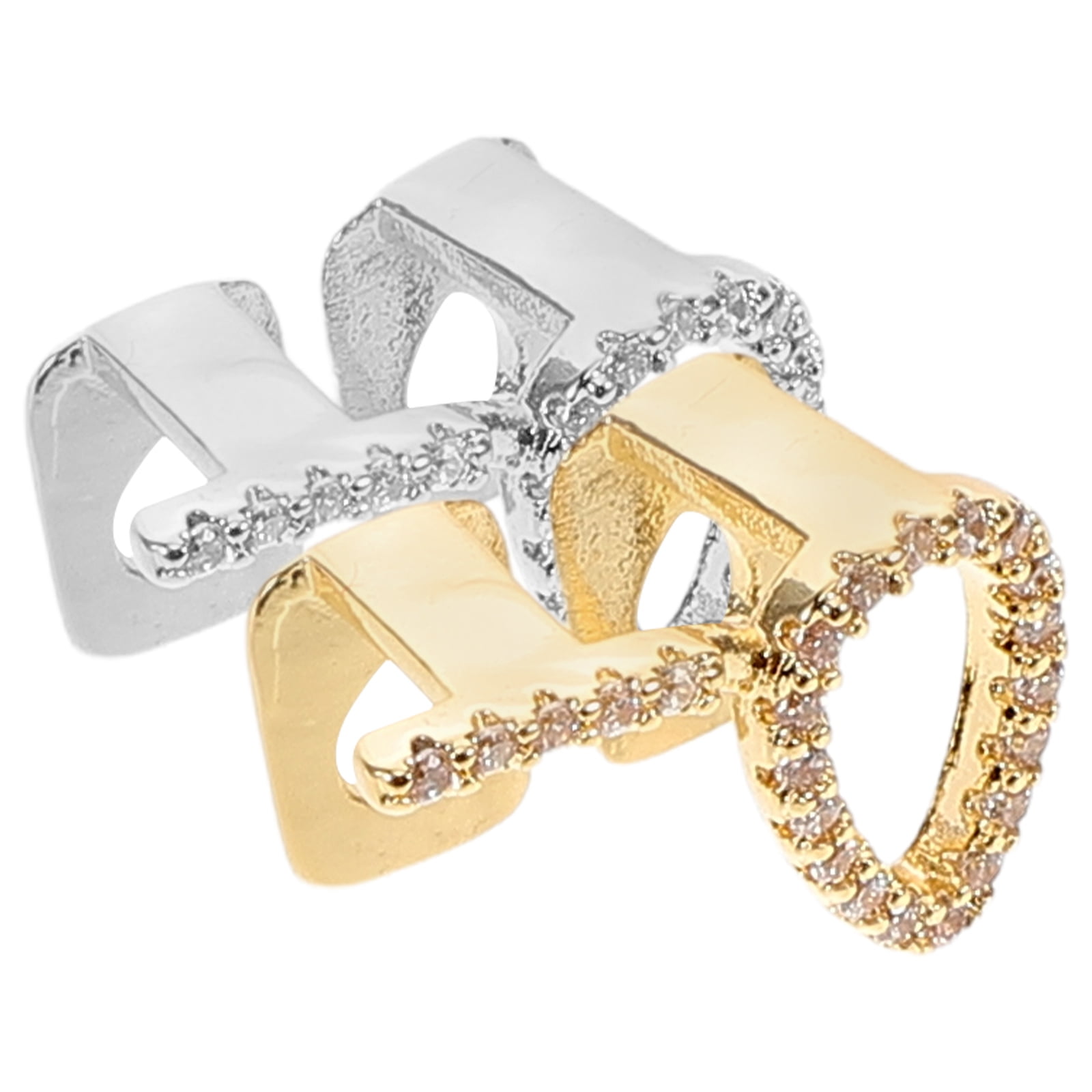 OUNONA 2pcs Plated Gold Mouth Teeth Hip Hop Teeth Plain Top Tooth ...