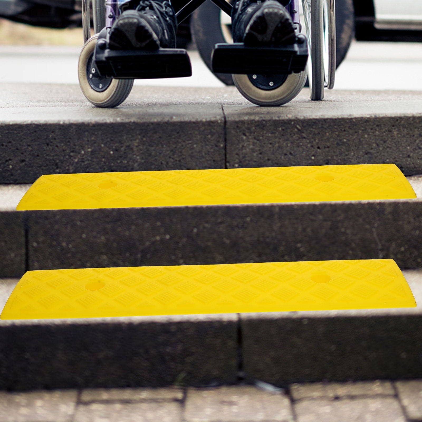 OUNONA 2pcs Practical Wheelchair Entry Ramp Bicycle Ramp Home Plastic ...