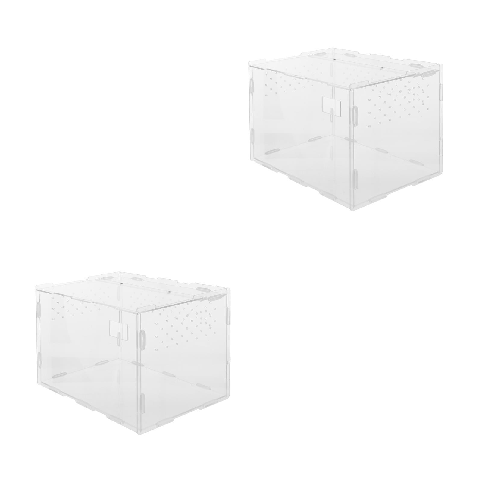 OUNONA 2pcs Reptile Terrarium Case Transparent Feeding Box Transport ...