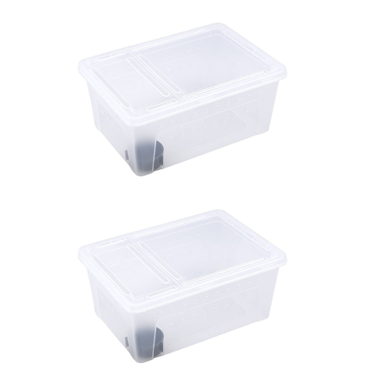 OUNONA 2pcs Reptiles and Breeding Box Plastic Storage Case Feeding ...