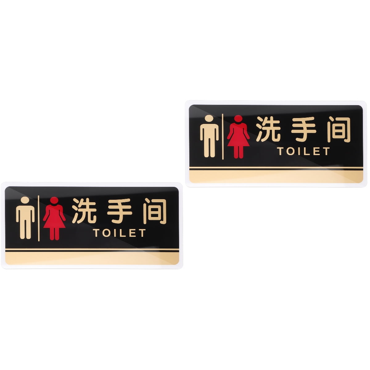OUNONA 2pcs Restroom Guiding Sign Acrylic Toilet Sign Plate Acrylic WC ...