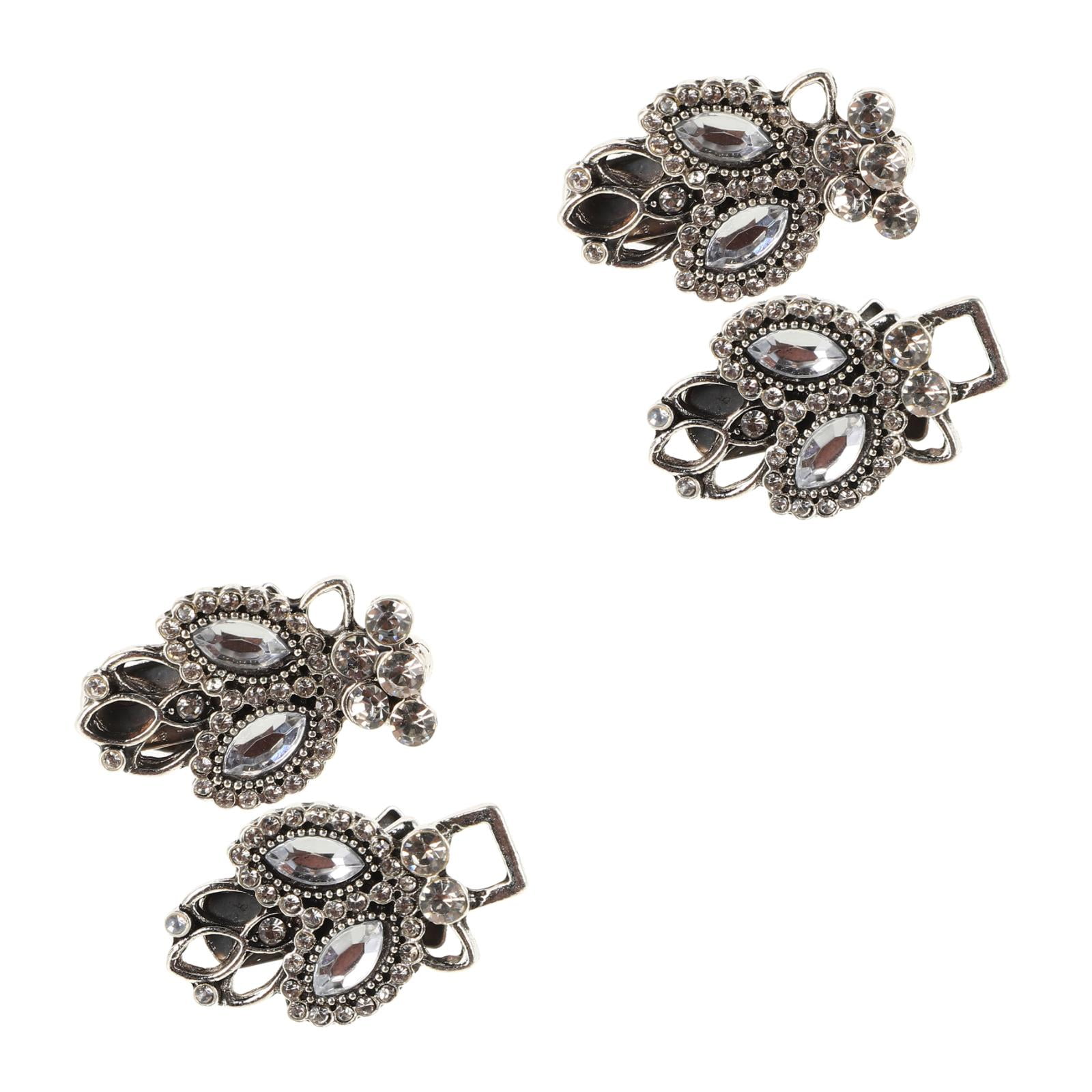 OUNONA 2pcs Rhinestone Sweater Swirl Clip Cloak Cape Clips Vintage ...