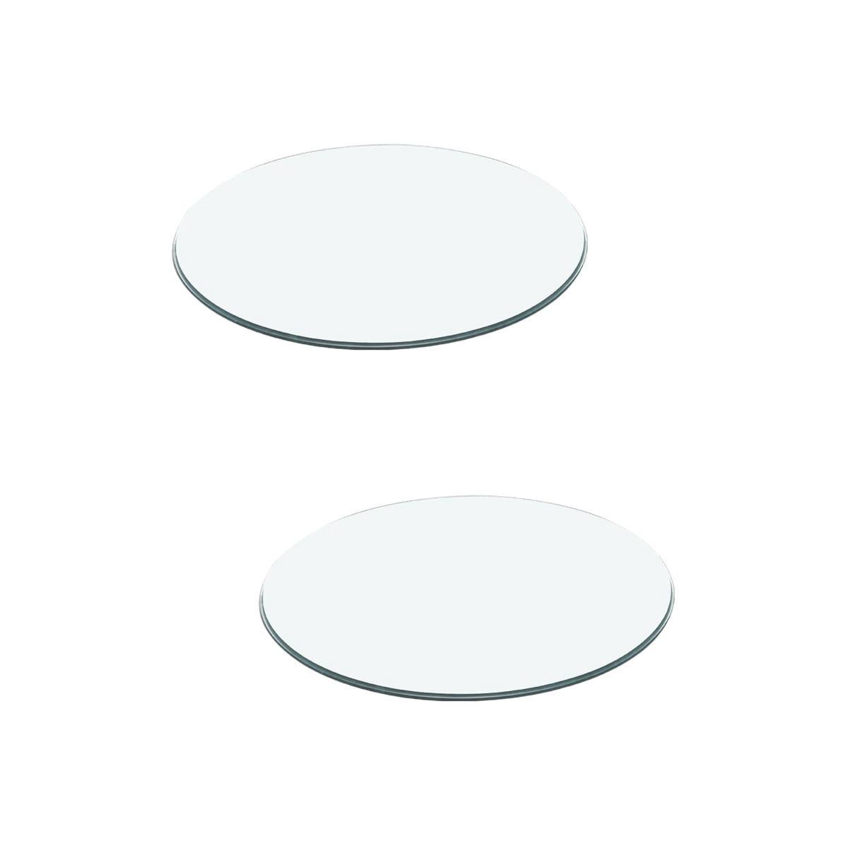 OUNONA 2pcs Rounded Glass Table Top Replacement Smooth Table Top Heavy ...