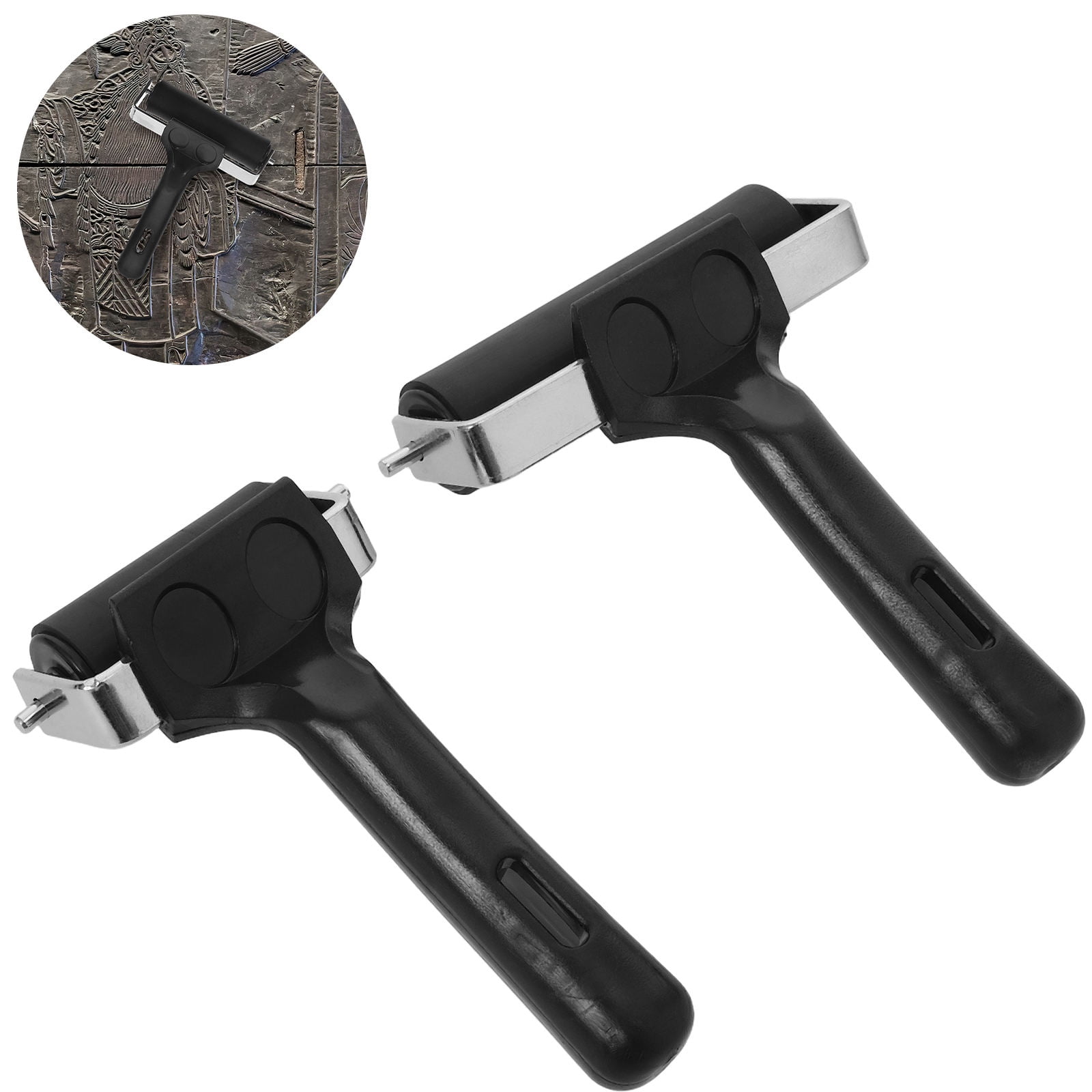OUNONA 2pcs Rubber Roller Tool Printmaking Roller Ink Roller Printing ...