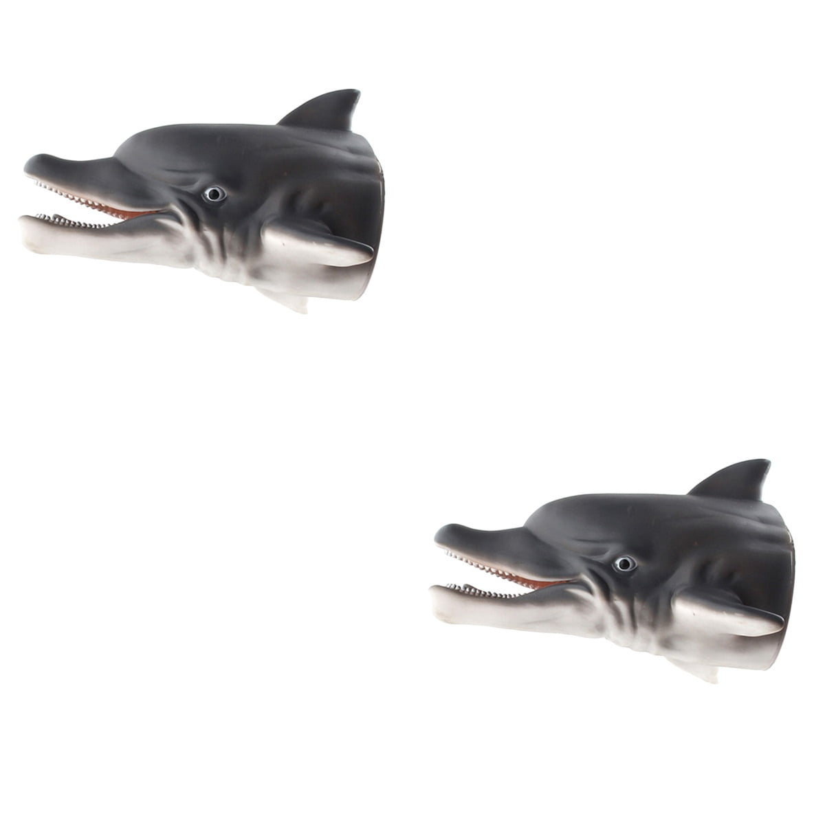 OUNONA 2pcs Simulation Dolphin Head Hand Puppet Toy Funny Dolphin Role ...