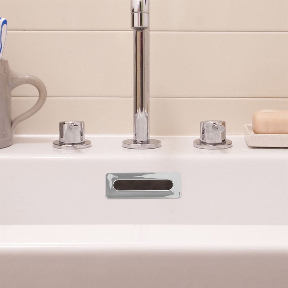 OUNONA 2pcs Sink Trim Overflow Covers White Plastic Sink Overflow Rings Bathroom Kitchen Basin ...