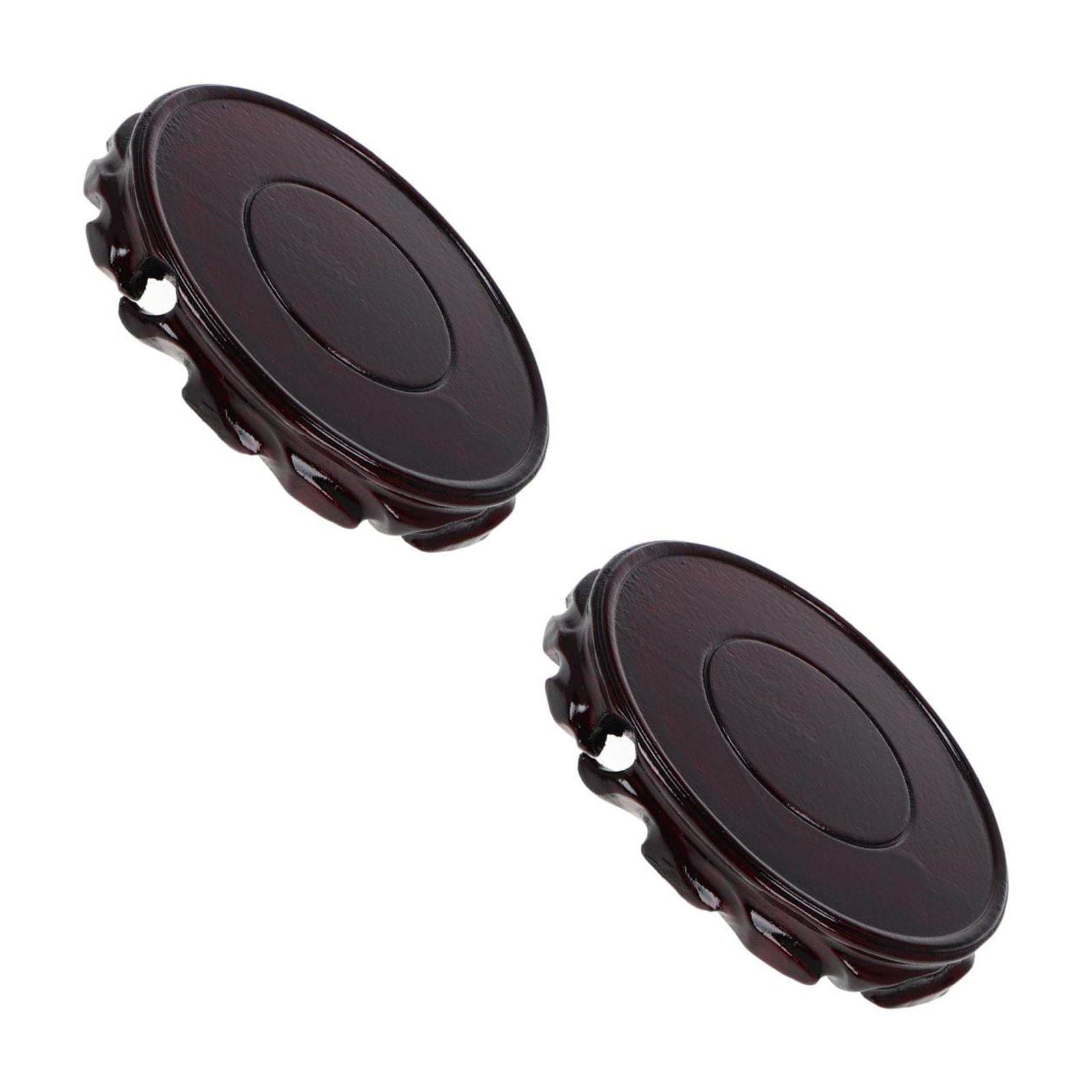 OUNONA 2pcs Small Round Vase Stand Crafts Display Base Wooden Stand For ...