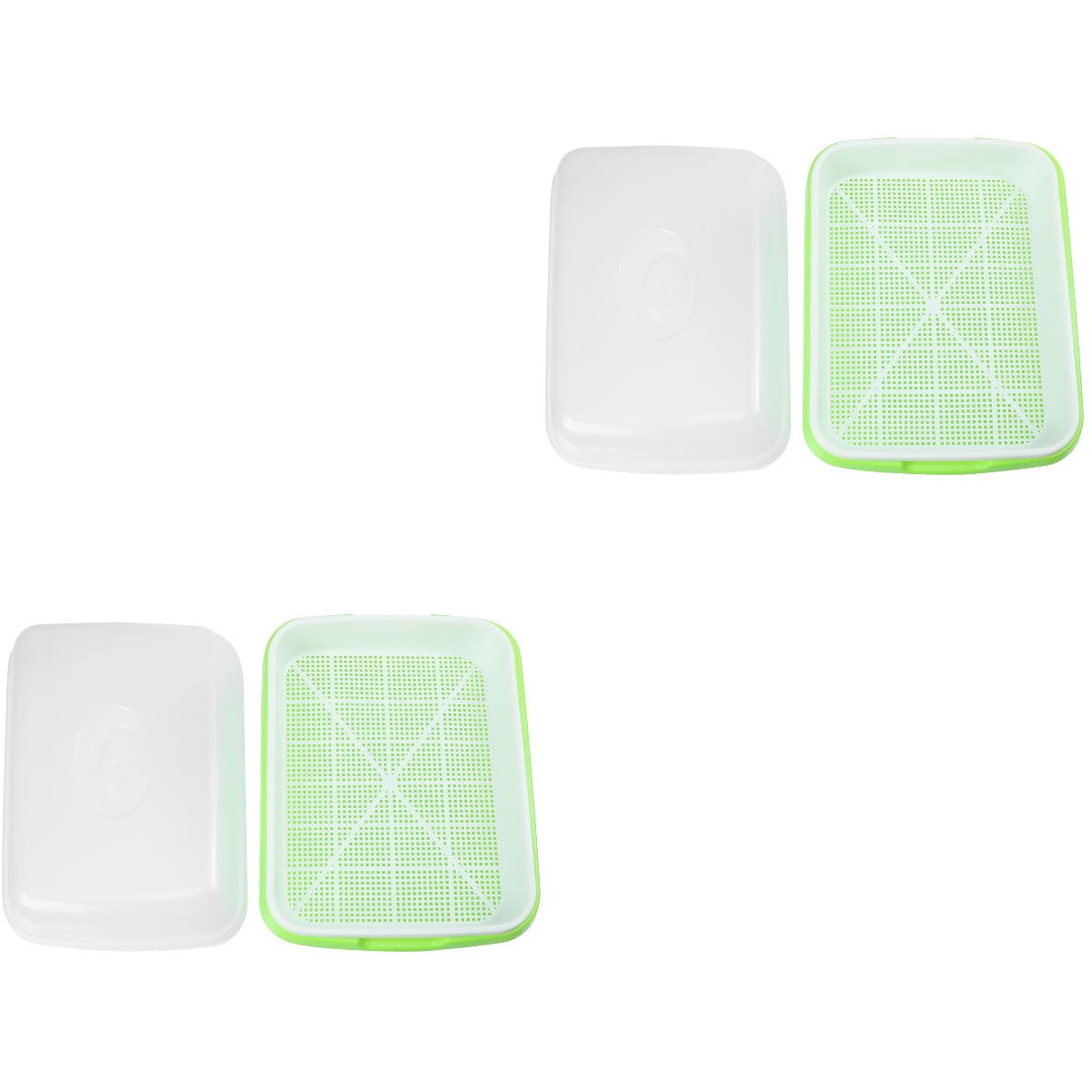OUNONA 2pcs Sprouter Tray with Drain Holes Soil- Free Bean Sprouts ...