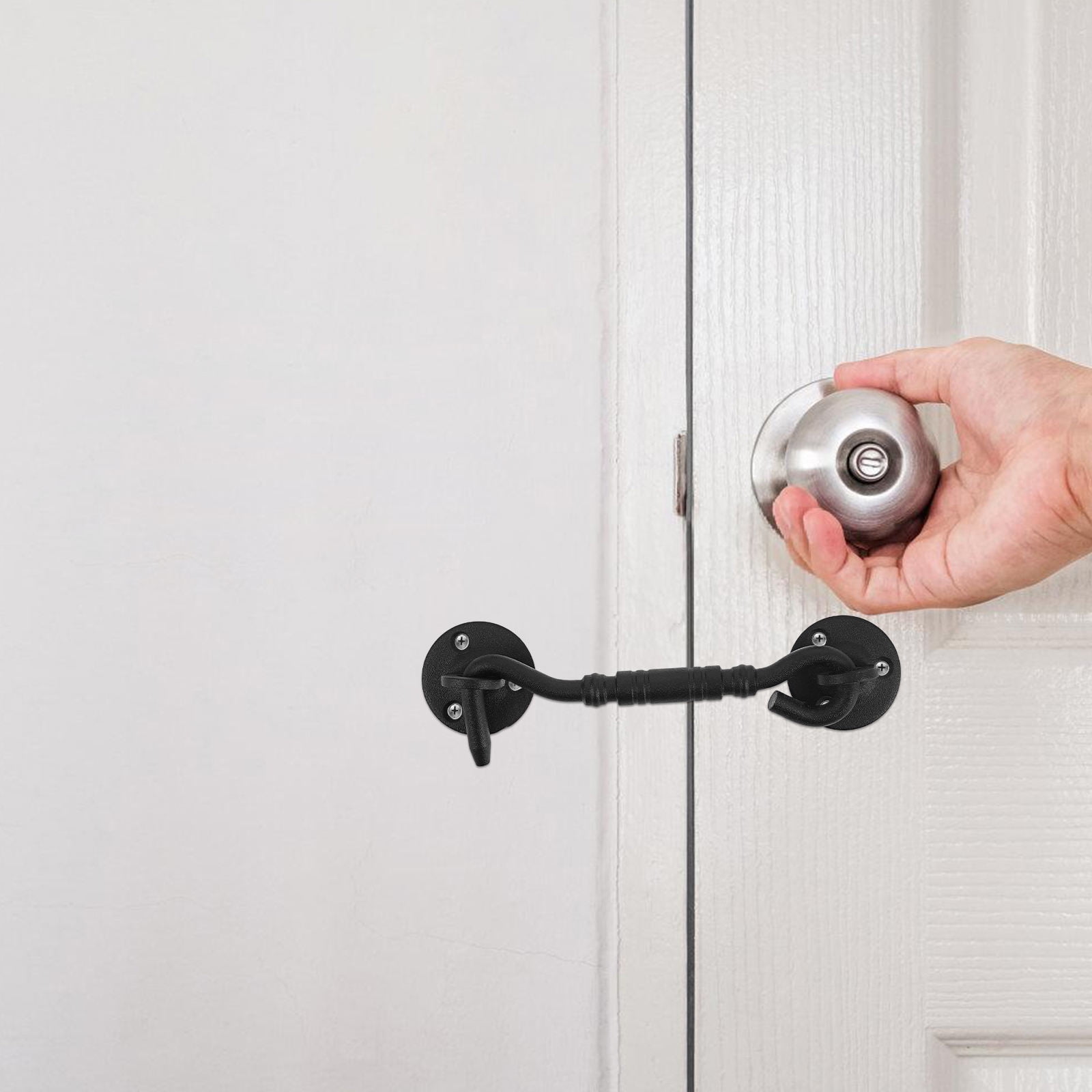 OUNONA 2pcs Stainless Steel Hook Lock for Barn Doors Cabin Hooks and ...