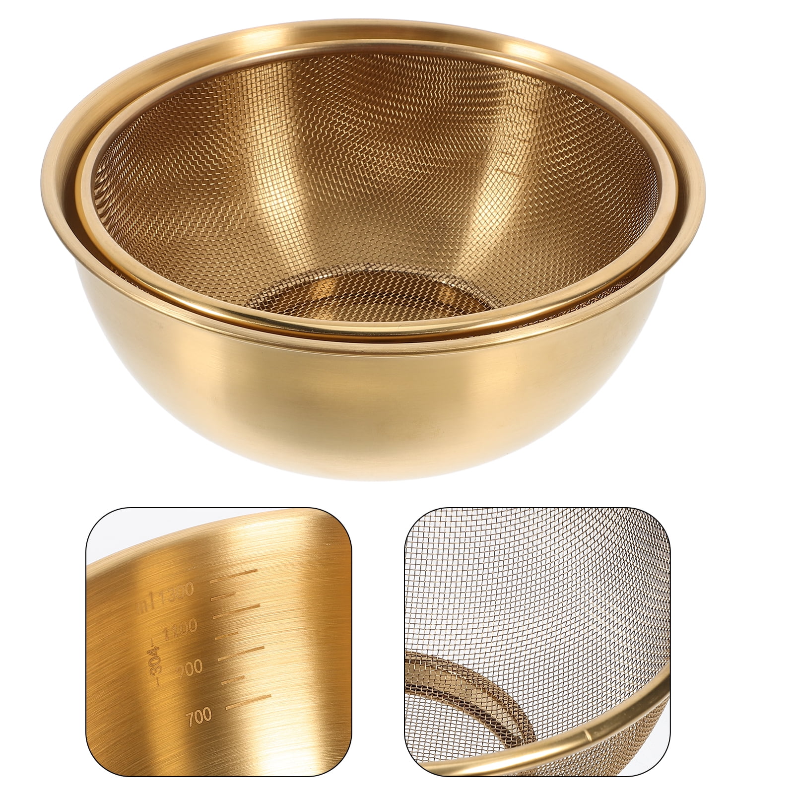 OUNONA 2pcs Stainless Steel Washing Basket Metal Basin Kitchen Strainer ...