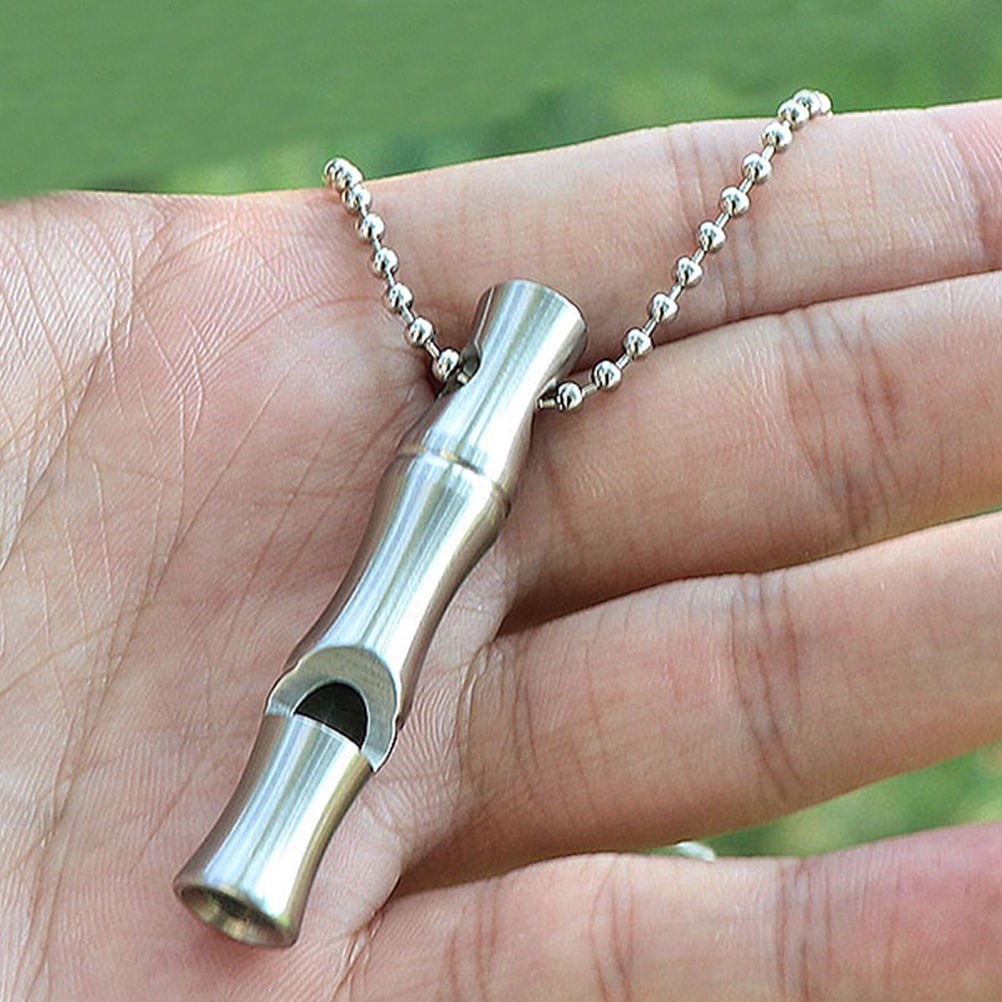 OUNONA 2pcs Stainless Steel Whistle Outdoor Whistle Portable Survival ...