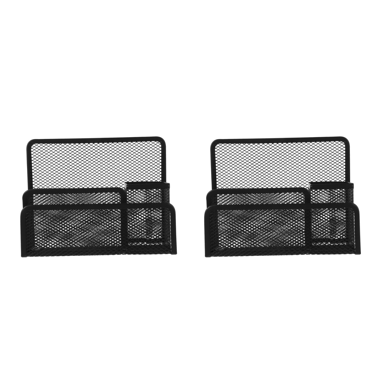 OUNONA 2pcs Stylish Iron Mesh Desktop Organizer File Holder Upright ...