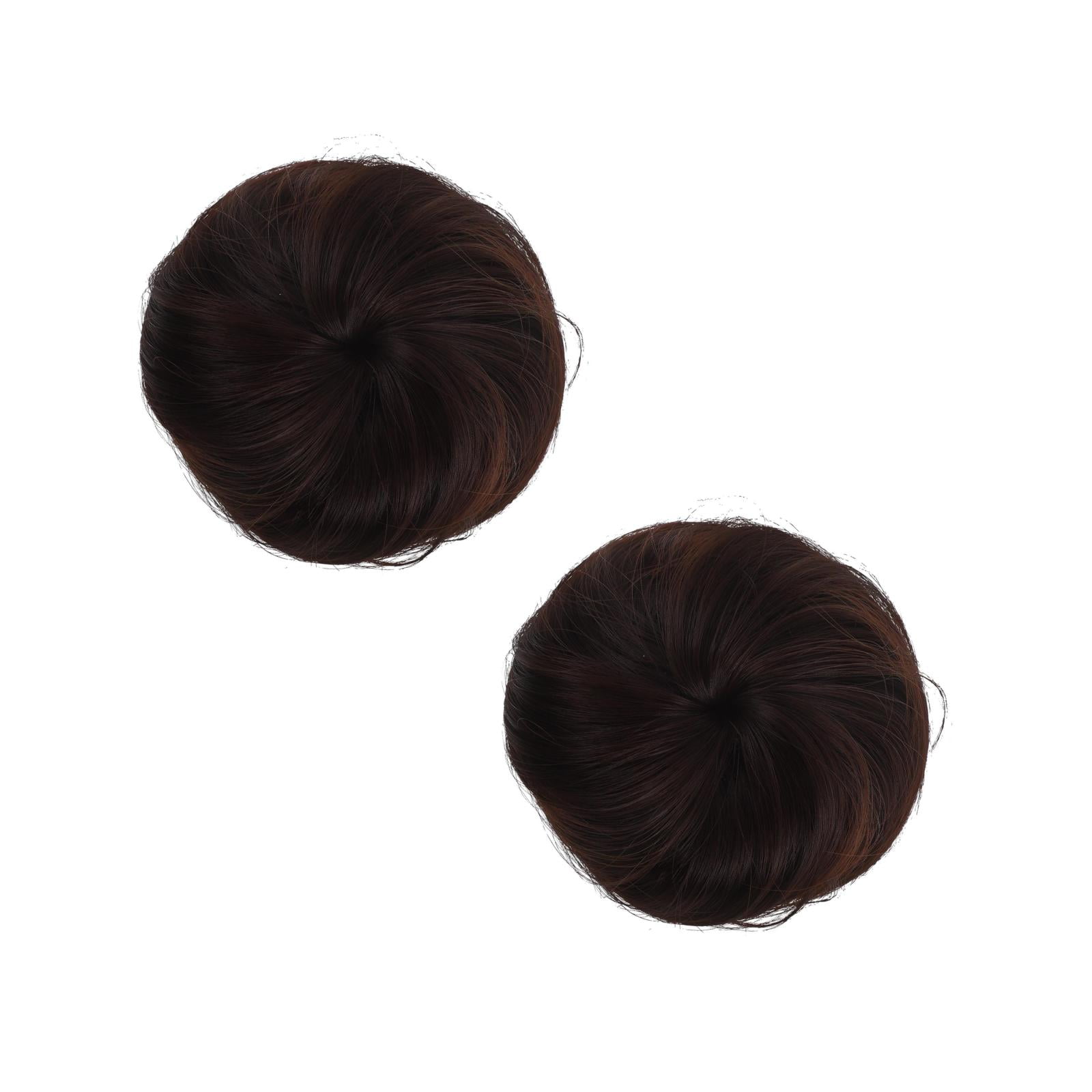 OUNONA 2pcs Synthetic Hair Bun Wig Hair Chignon Wig Hair Plate Tool ...