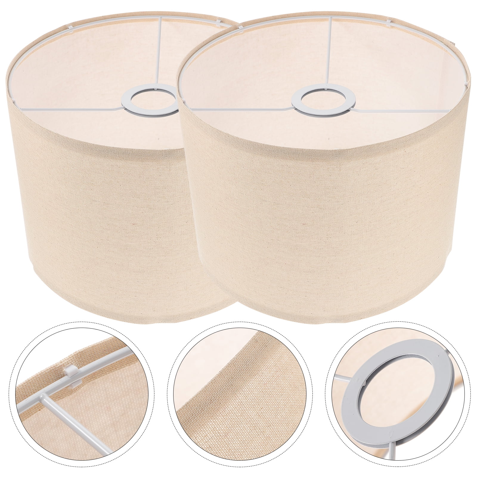 OUNONA 2-Pack Linen Fabric Table Lamp Shades Replacement Covers for ...