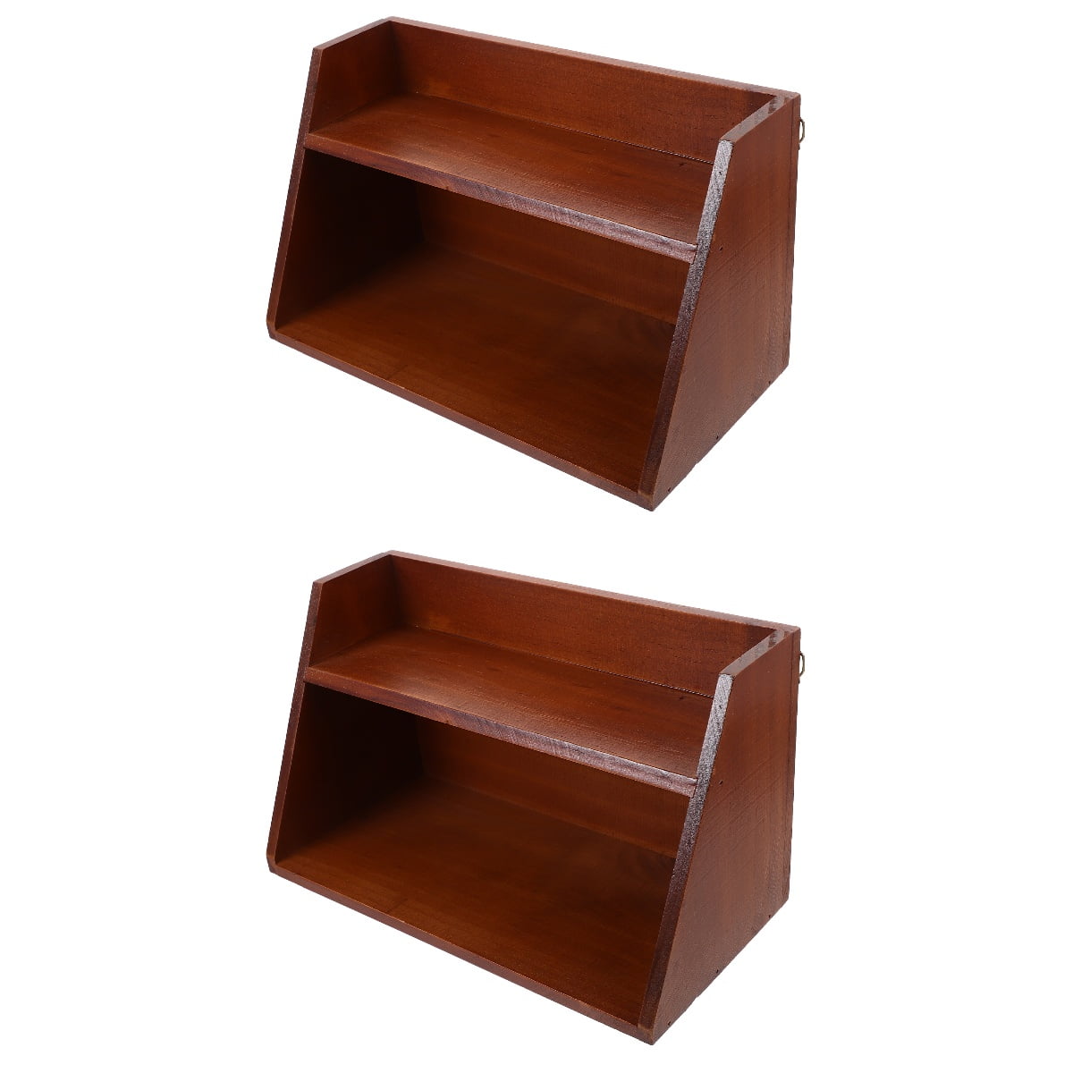 OUNONA 2pcs Tabletop Wooden Display Stand Double-layer Riser Storage ...