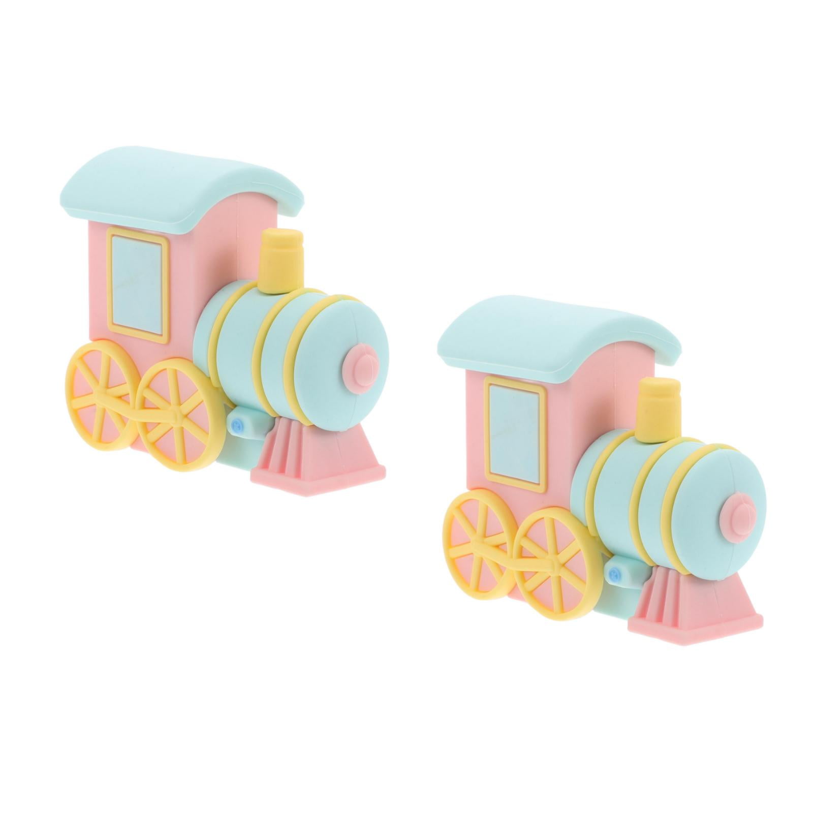 OUNONA 2pcs Train Cake Toppers Toy Train Cake Decorations Mini Macaron ...