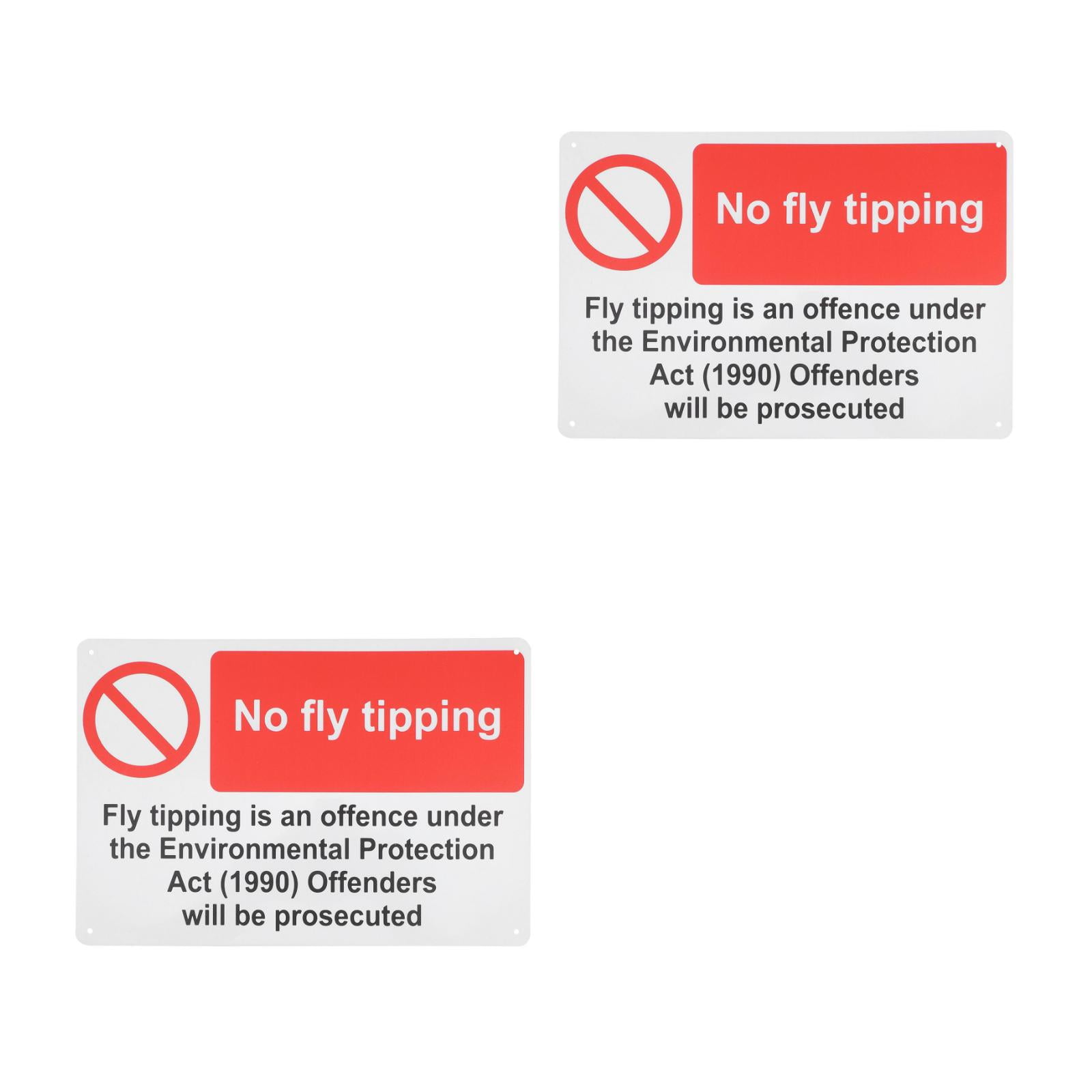 OUNONA 2pcs Warning No Dumping Sign Robust No Littering Sign Iron No ...