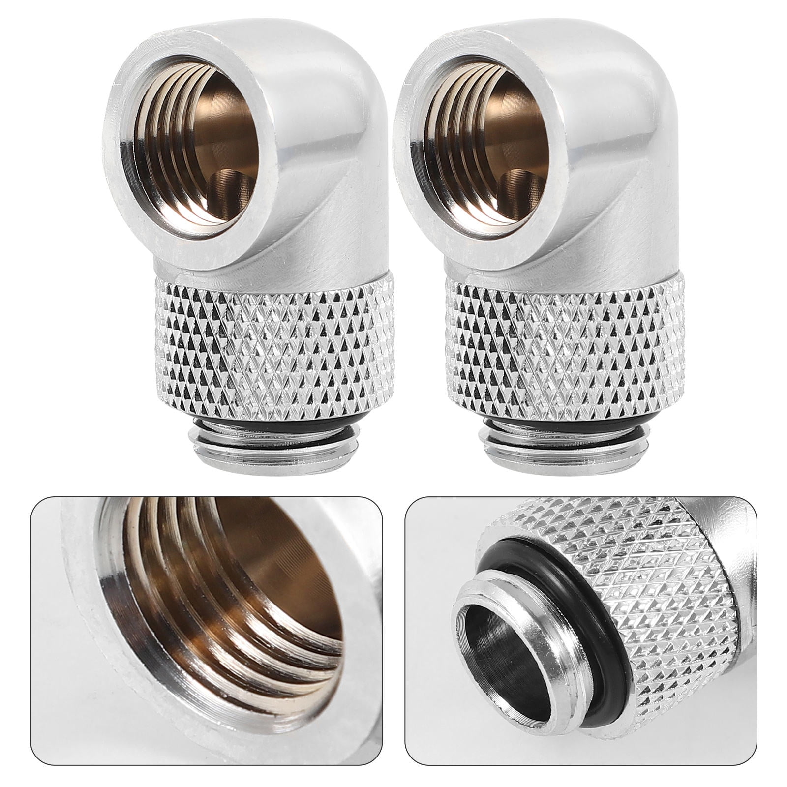 OUNONA 2pcs Water Cooling Fittings Water Cooling System Rotary Fitting Adapters 90 Degree ...