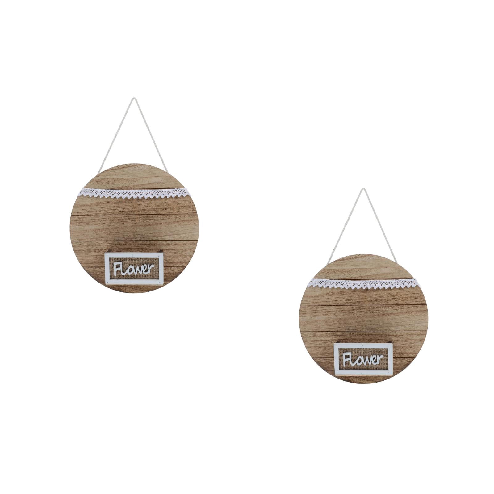OUNONA 2pcs Round Rustic Welcome Signs for Front Porch Wooden Flower ...