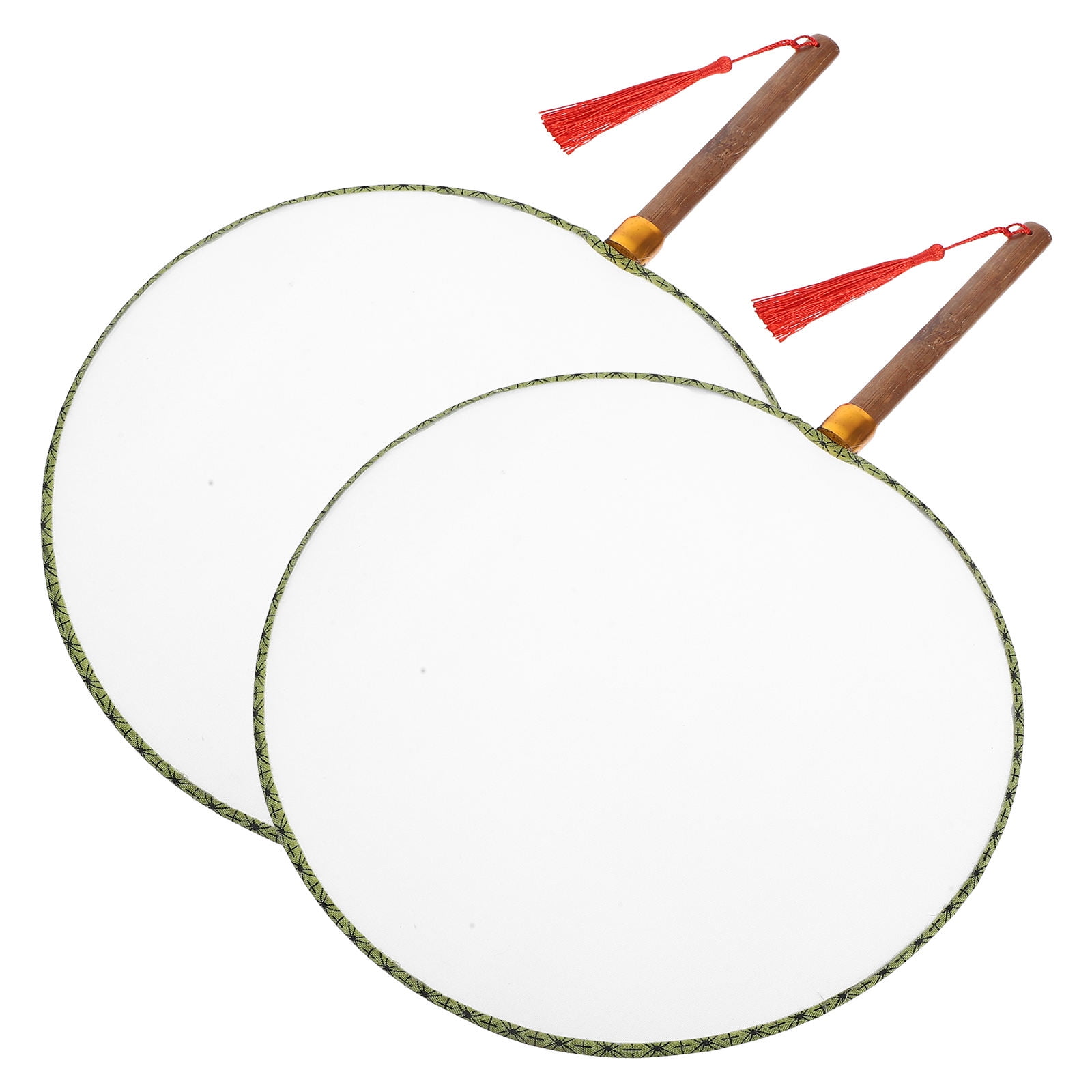 OUNONA 2pcs White Chinese Silk Cloth Fan Diy Hand Painting Blank Kids ...