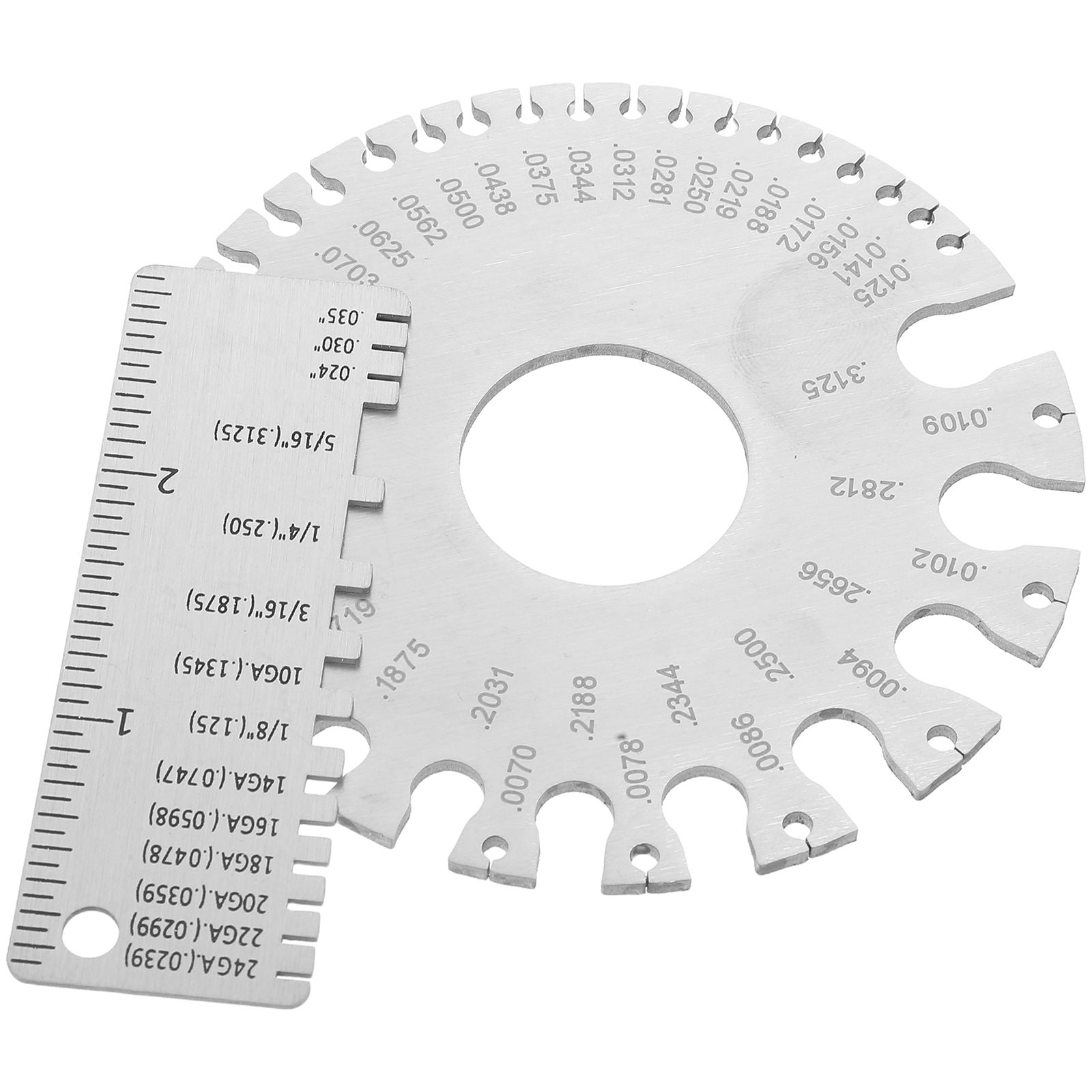 OUNONA 2pcs Wire Size Gauge Tool Measuring Sheet Thickness Gauge Dual ...